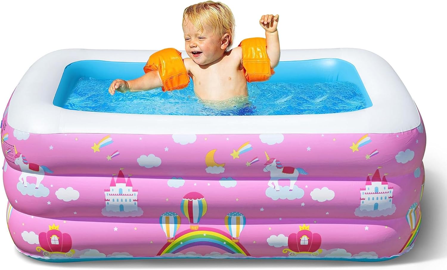 COOZi Paddling Pool – 1.4M Small Inflatable Pool for Kids, Toddlers ...