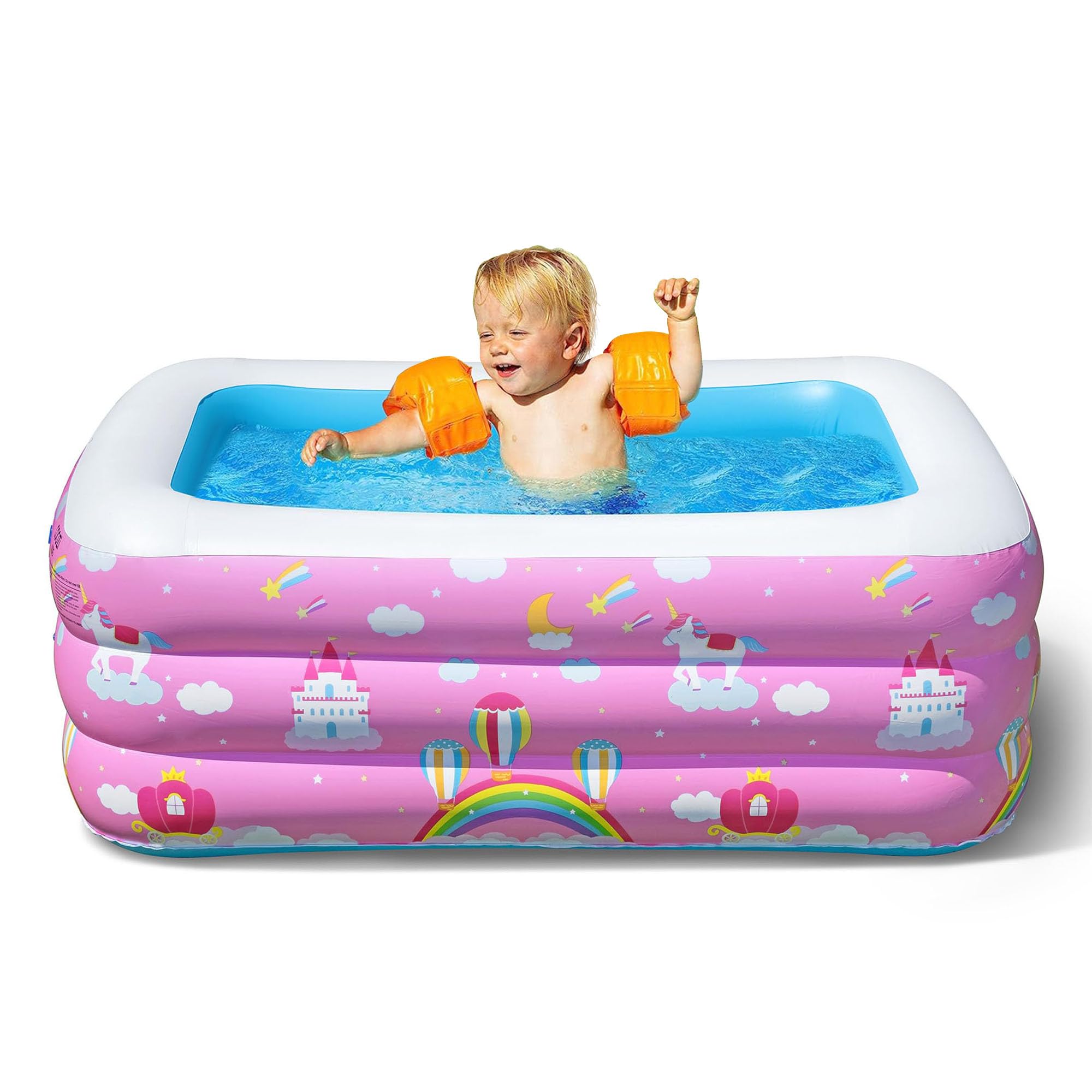 COOZi Paddling Pool – 1.4M Small Inflatable Pool for Kids, Toddlers ...