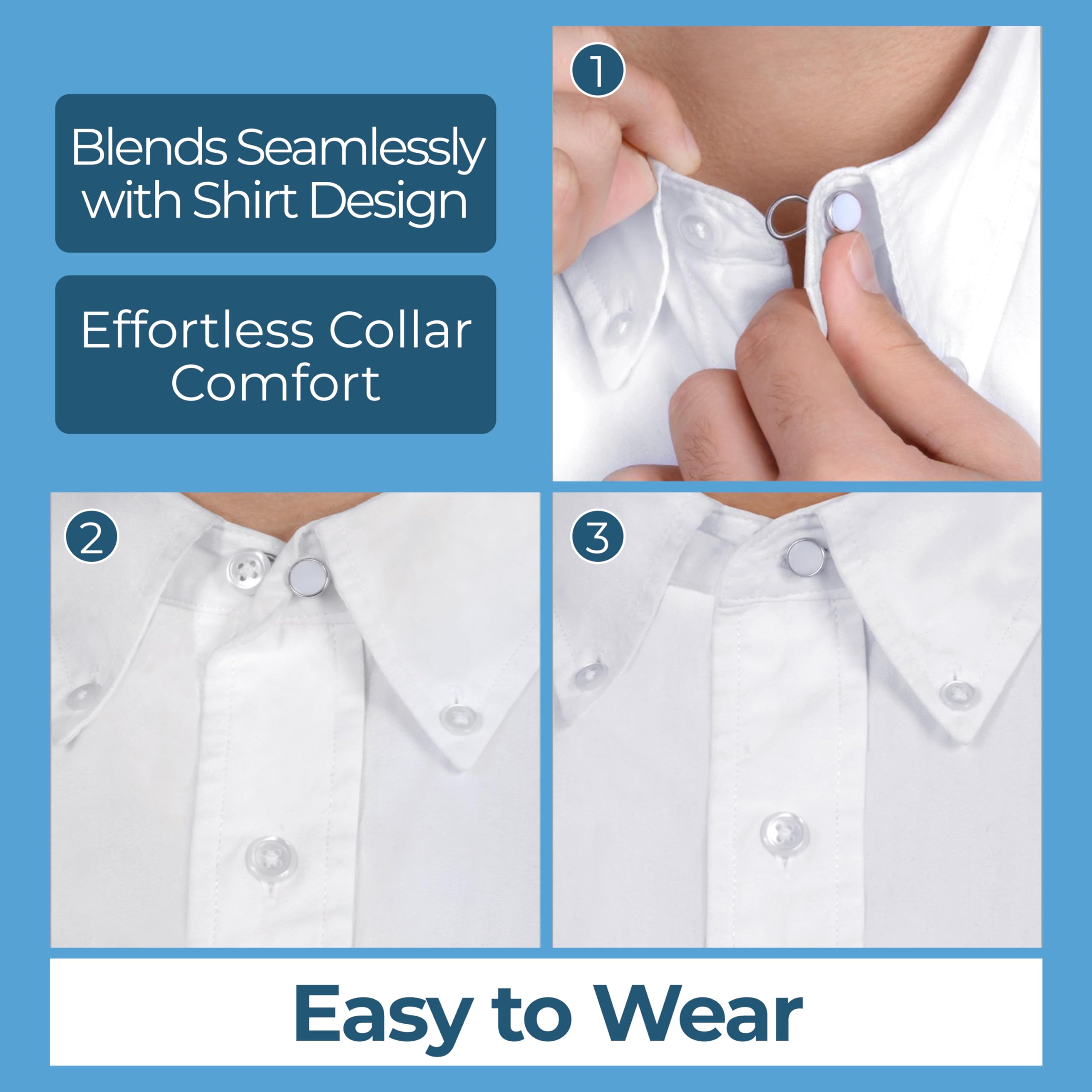Dress Shirt Collar Extender Button Extender 12 PCS Shirt Collar S For