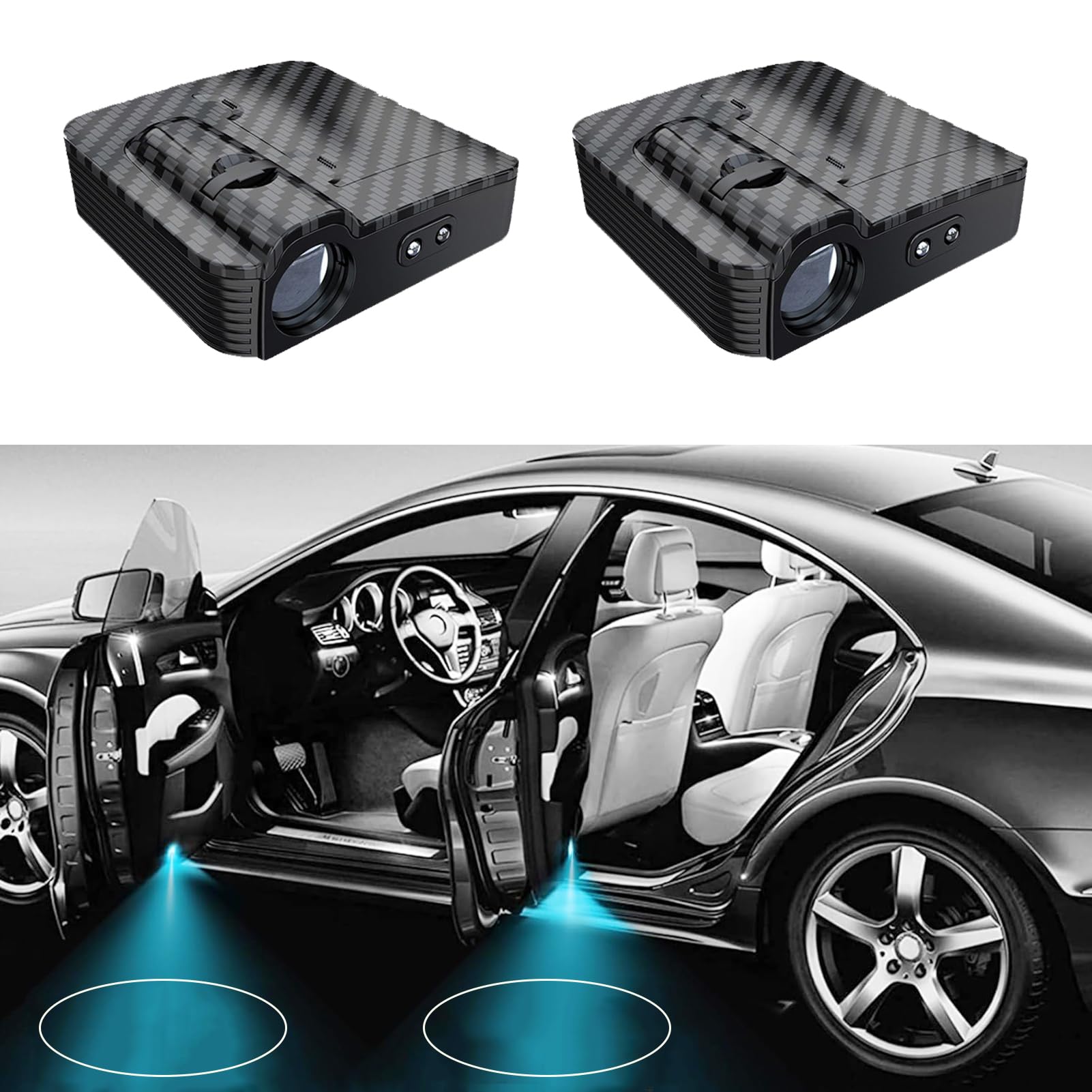 2 Pcs Custom Logo Wireless Projector, Personalized LOGO Car Door Light ...