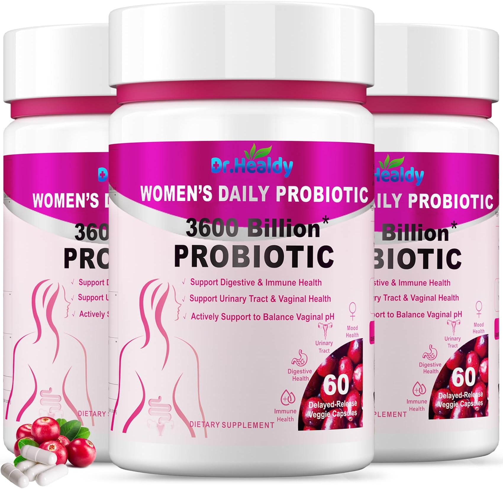 Amazon.com: Probiotics-for-Women, Probiotics and Prebiotics, Cranberry ...