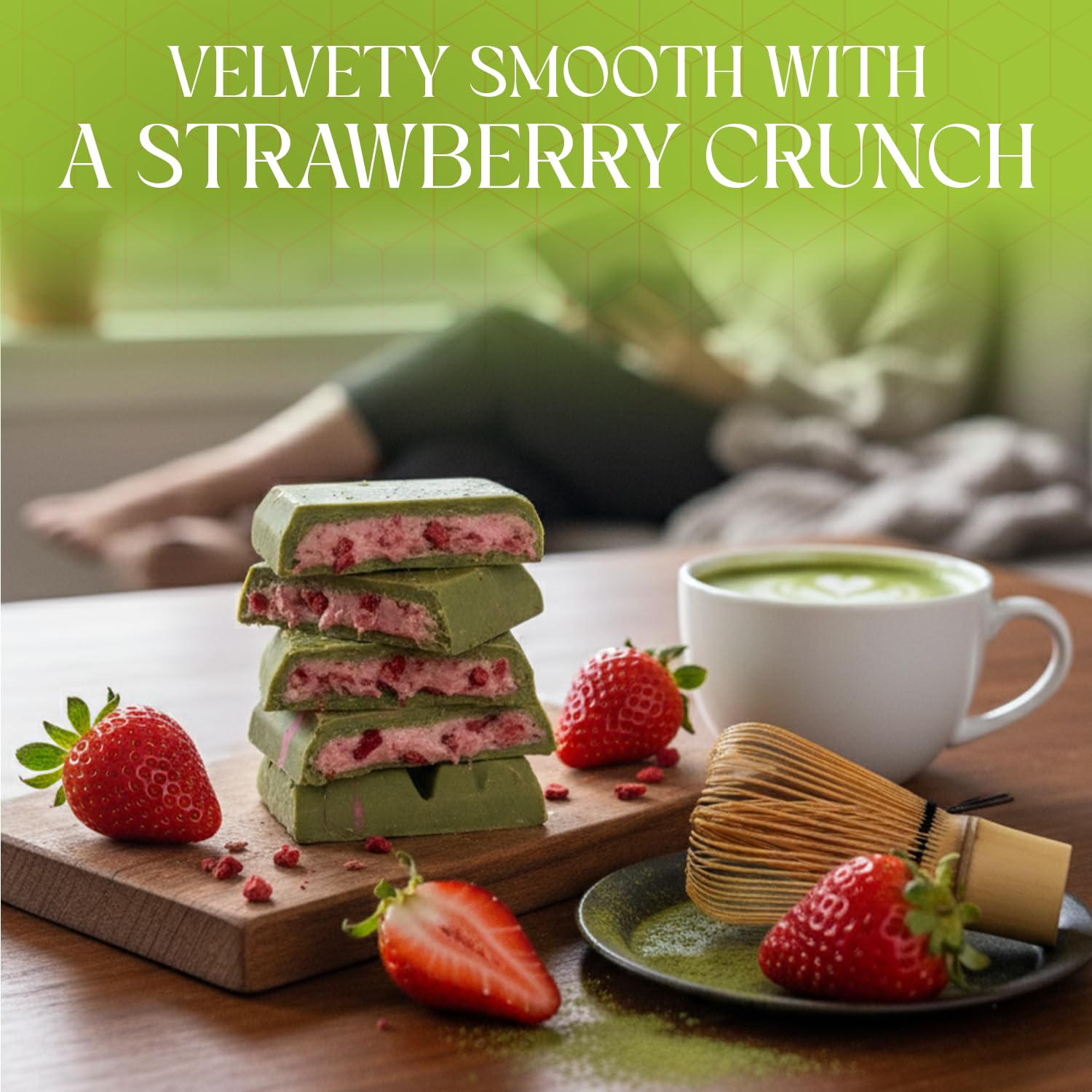 Snapklik.com : Beemax Matcha Strawberry Cream Dubai Style Chocolate Bar ...
