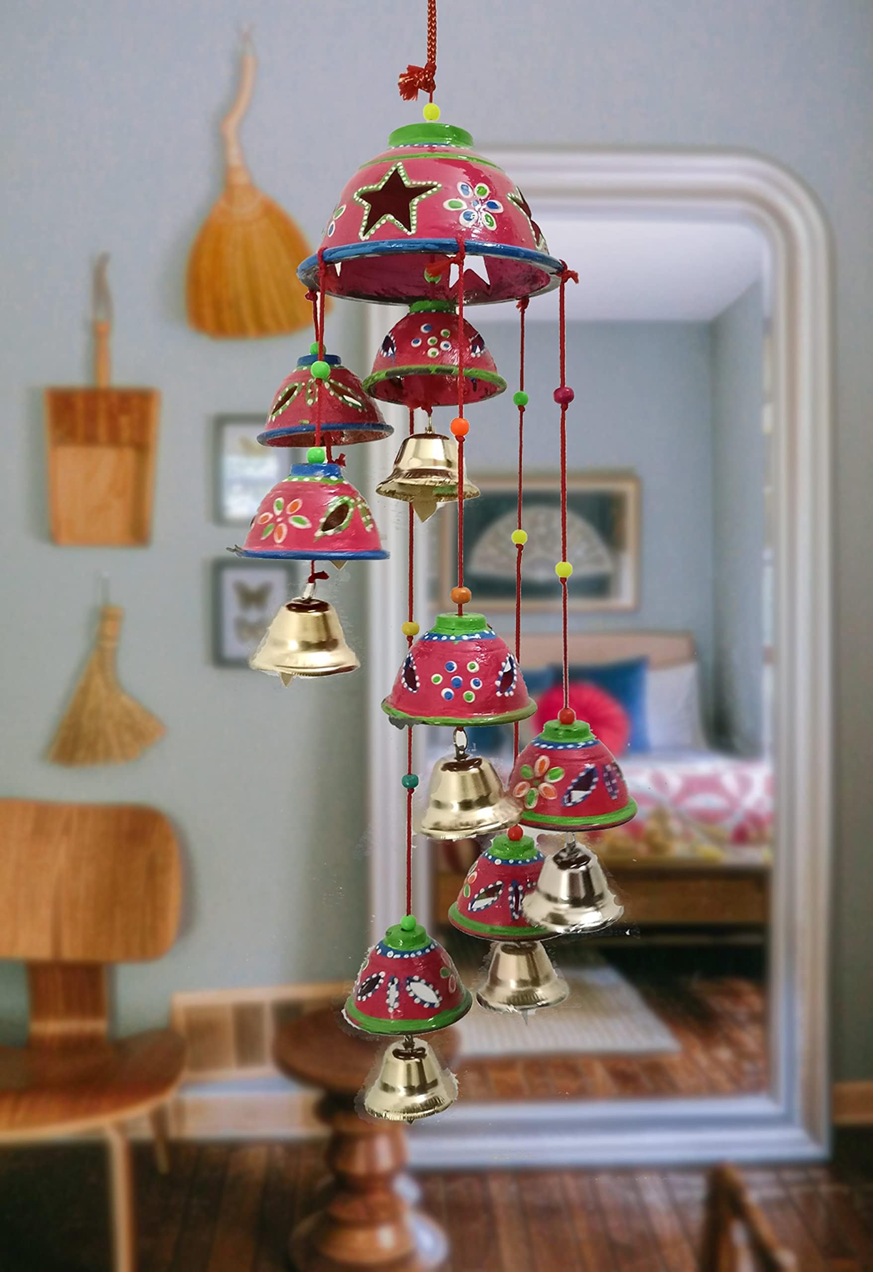 WS Wind Chime for Home Positive Vibes | 5 Brass Bells Hanging Wind ...