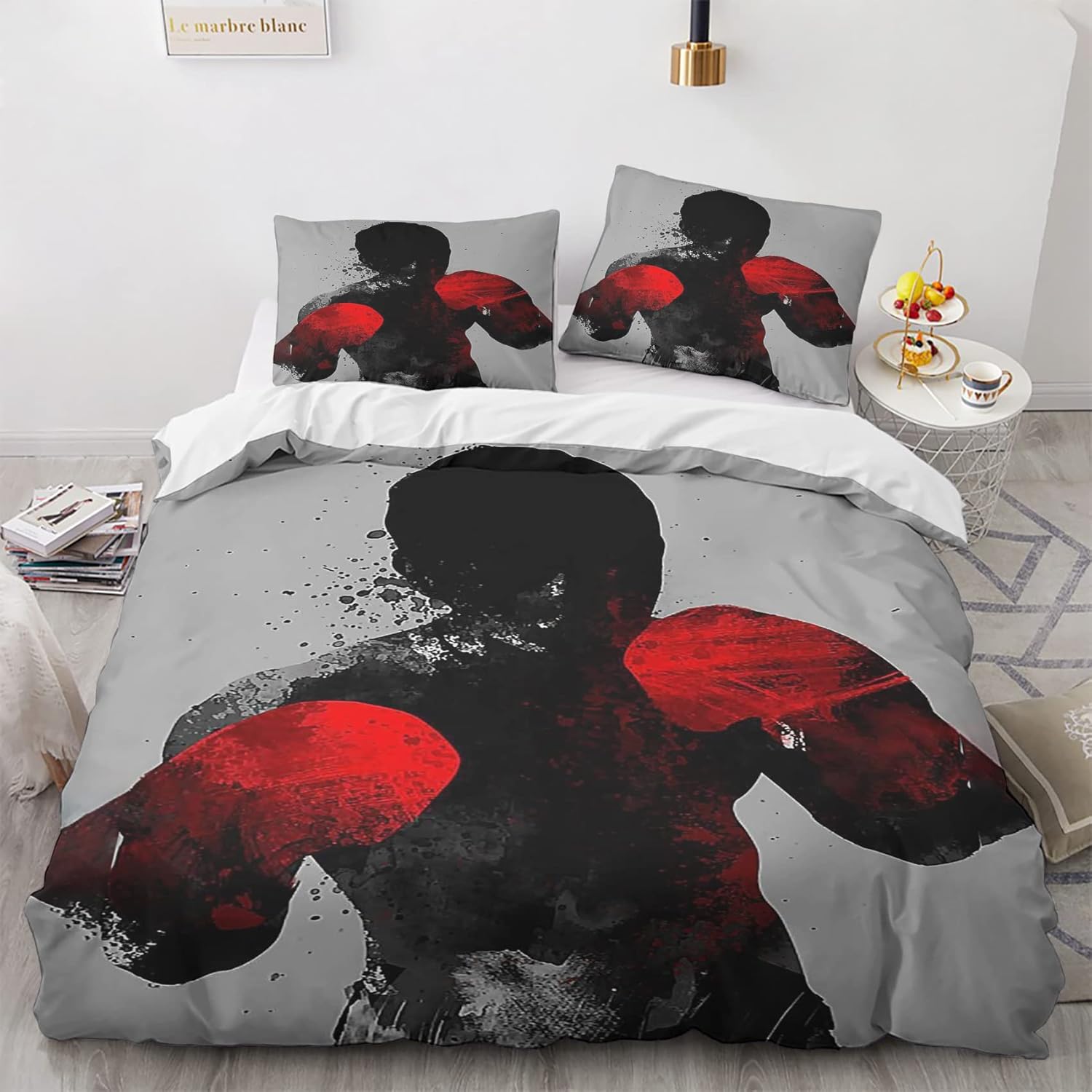 YIKODA Boxing Duvet Cover Single - Soft Brushed Microfibre Bedding ...