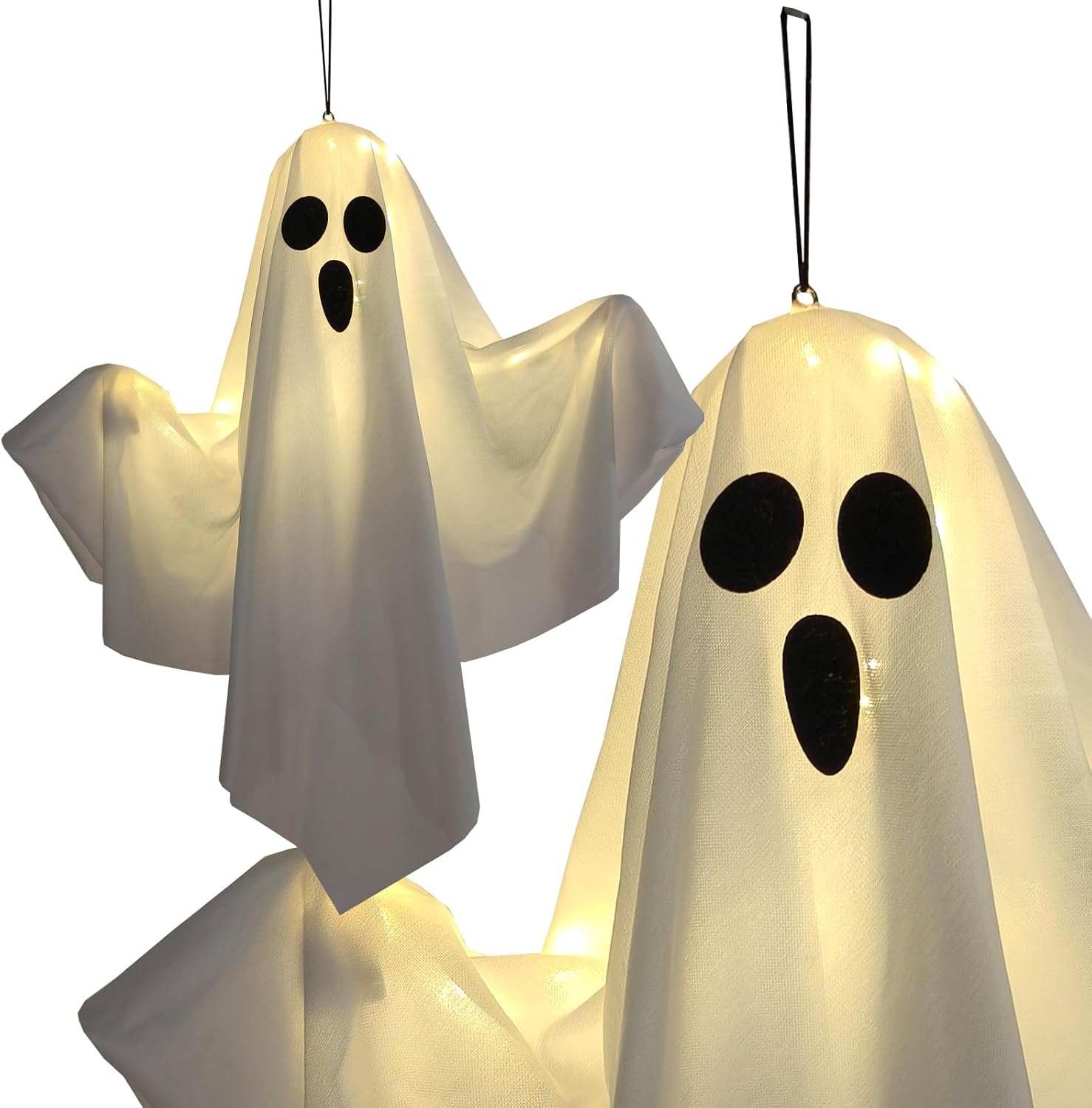 Amazon.com: Halloween Ghosts with LED Light - 2PCS Hanging Lighted ...