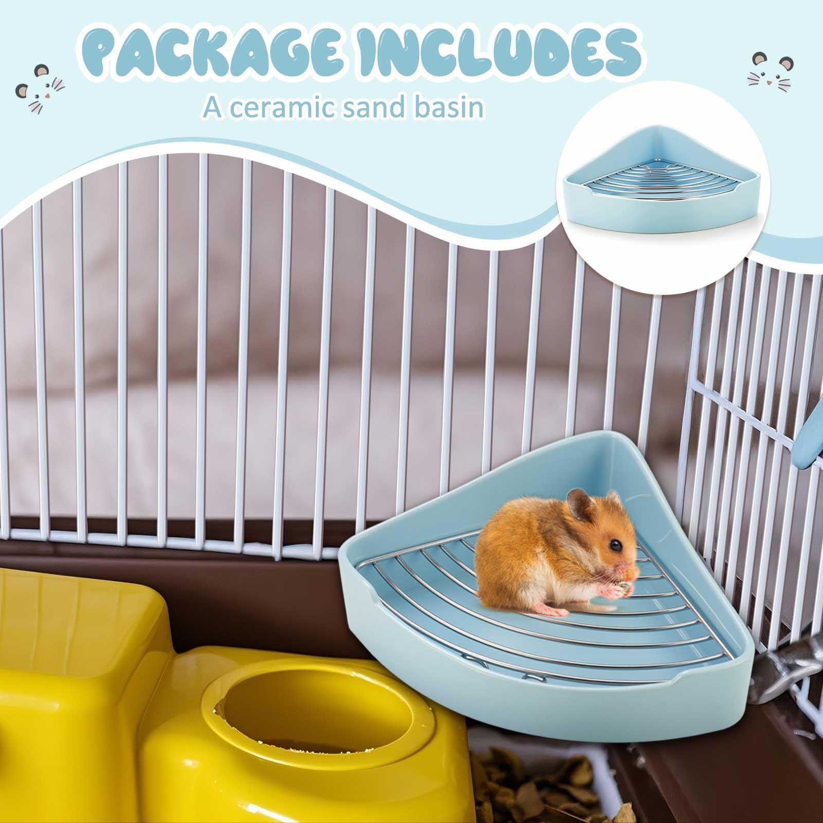 Bunny Litter Box Litter Pet Toilet Triangle Potty Trainer Corner Litter ...