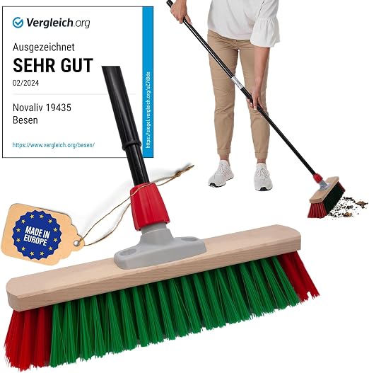 Novaliv Kehrbesen Besen mit Teleskopstiel Straßenbesen mit Stiel ...