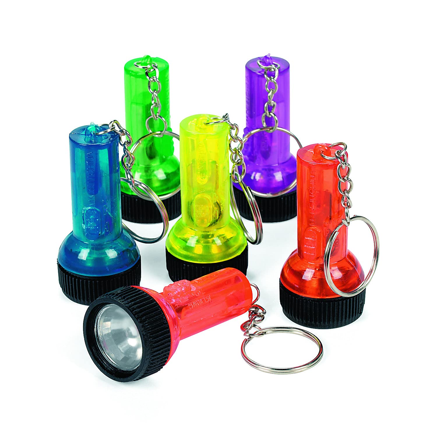Amazon.com: Large Beam Flashlight Key Chains. Assorted Transparent Fun ...