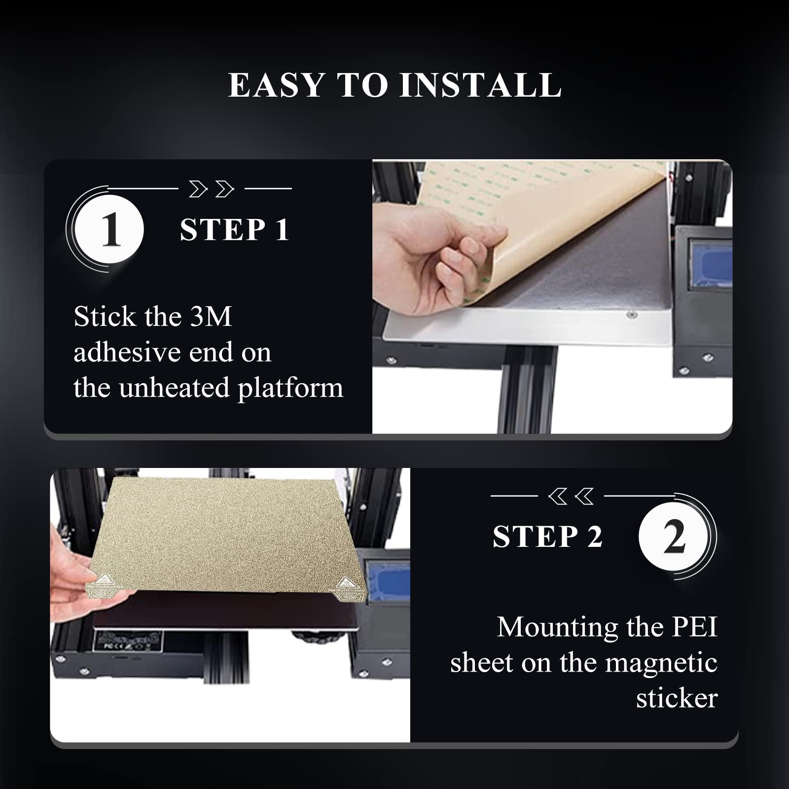 Snapklik.com : Double-Sided Textured PEI Sheet 3D Printer Bed 235x235mm ...