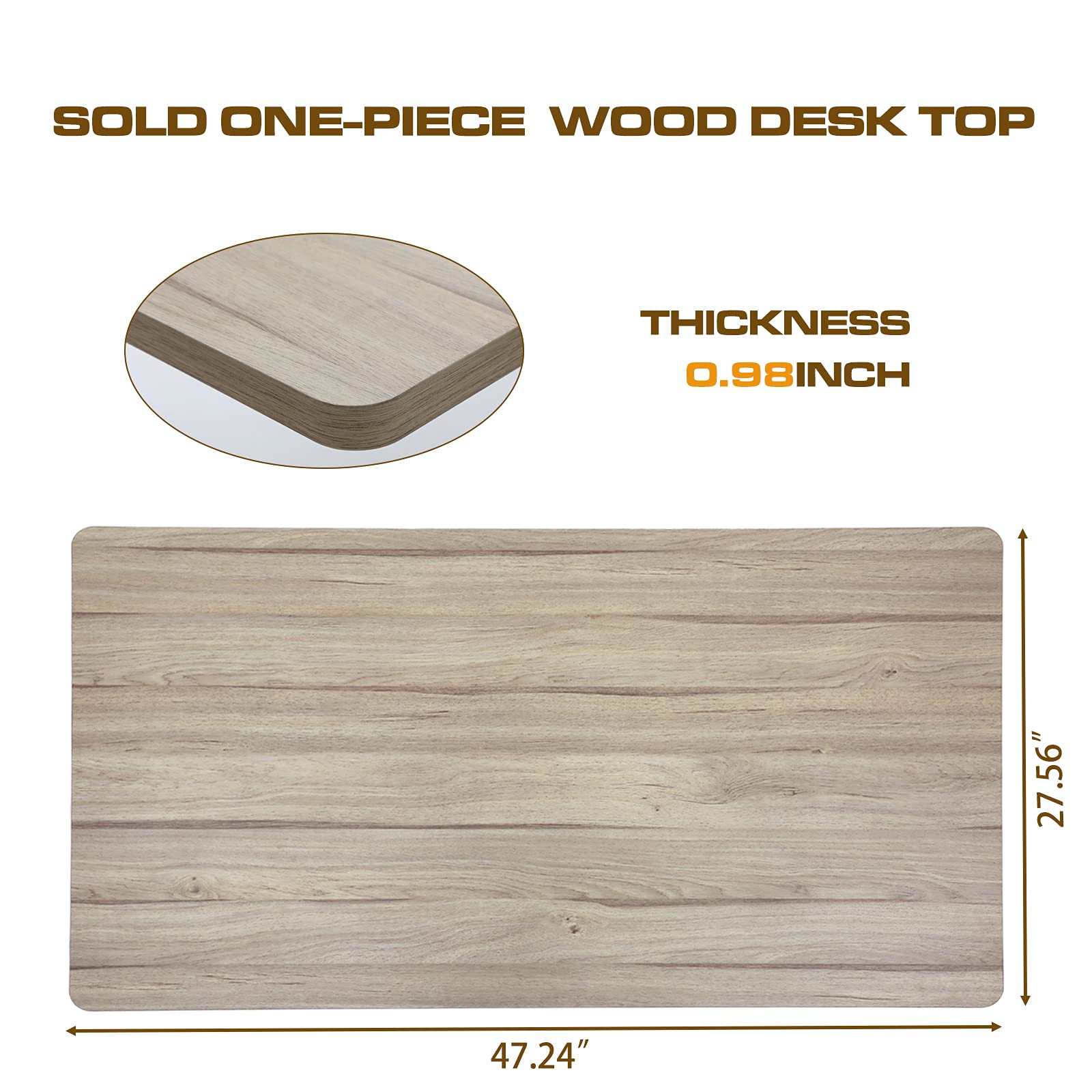 Snapklik.com : 48 X 28 Inch Table Top Solid One-Piece Light Wood Grain ...