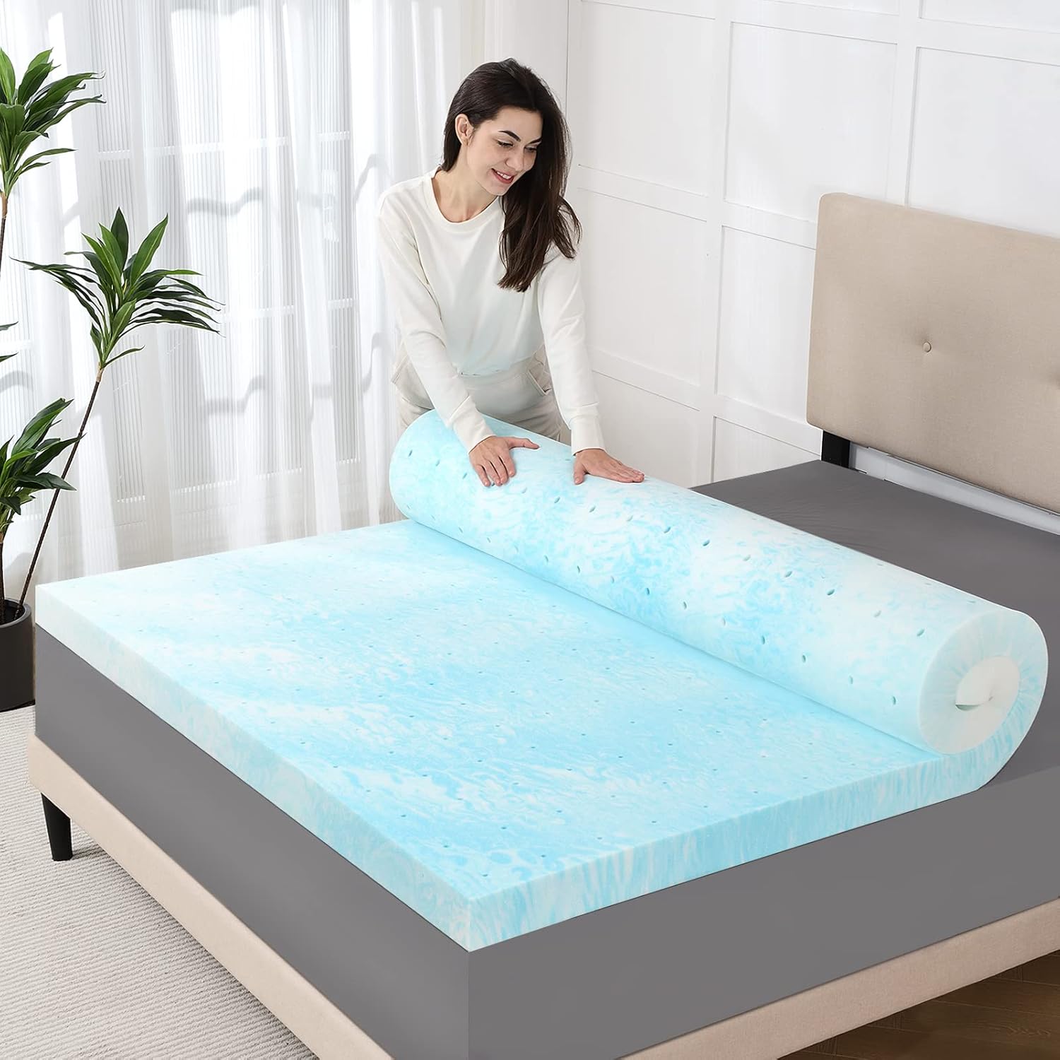 Amazon.com: NeuType 3 Inch Memory Foam Mattress Topper King Size ...