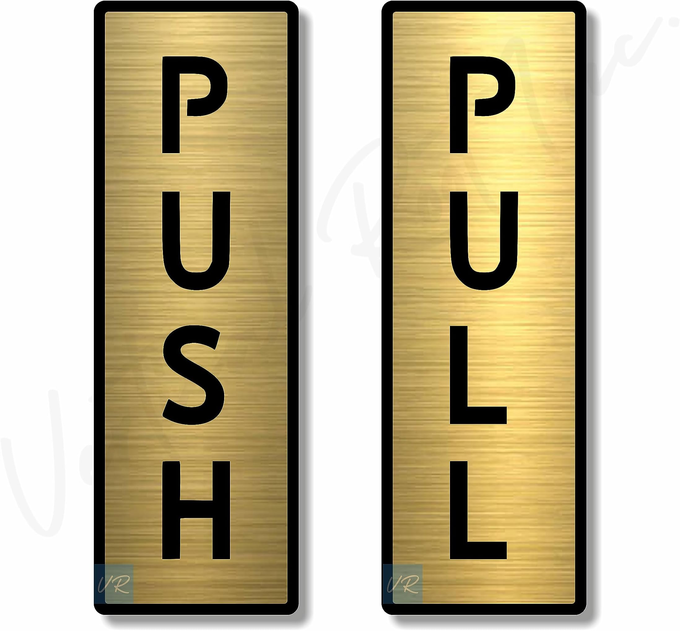 Vertical Root Inc® Premium BRUSH GOLD FINISH AND BLACK Acrylic PUSH ...