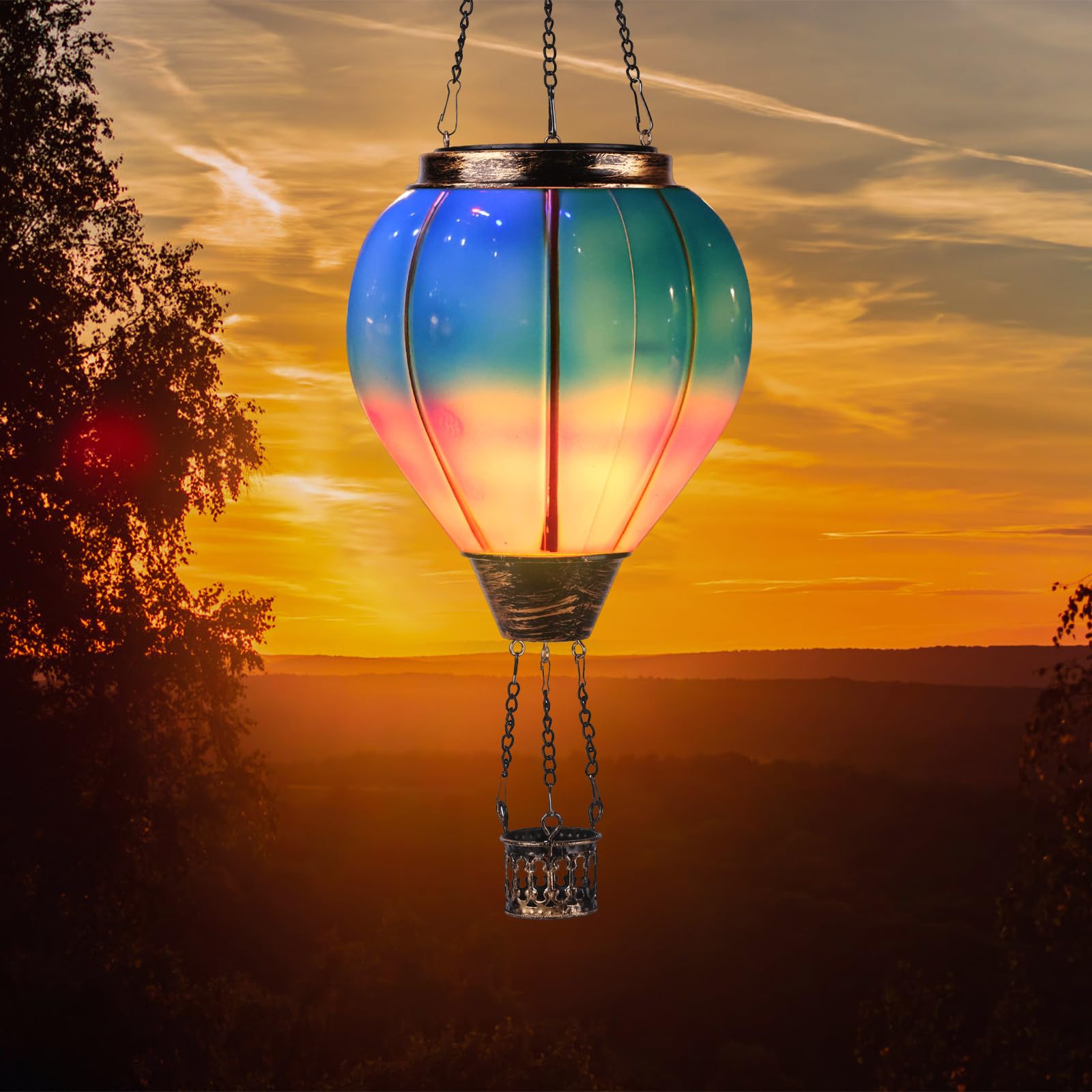 Amazon.com: Kadrama Hot Air Balloon Solar Lantern Solar Hot Air Balloon ...