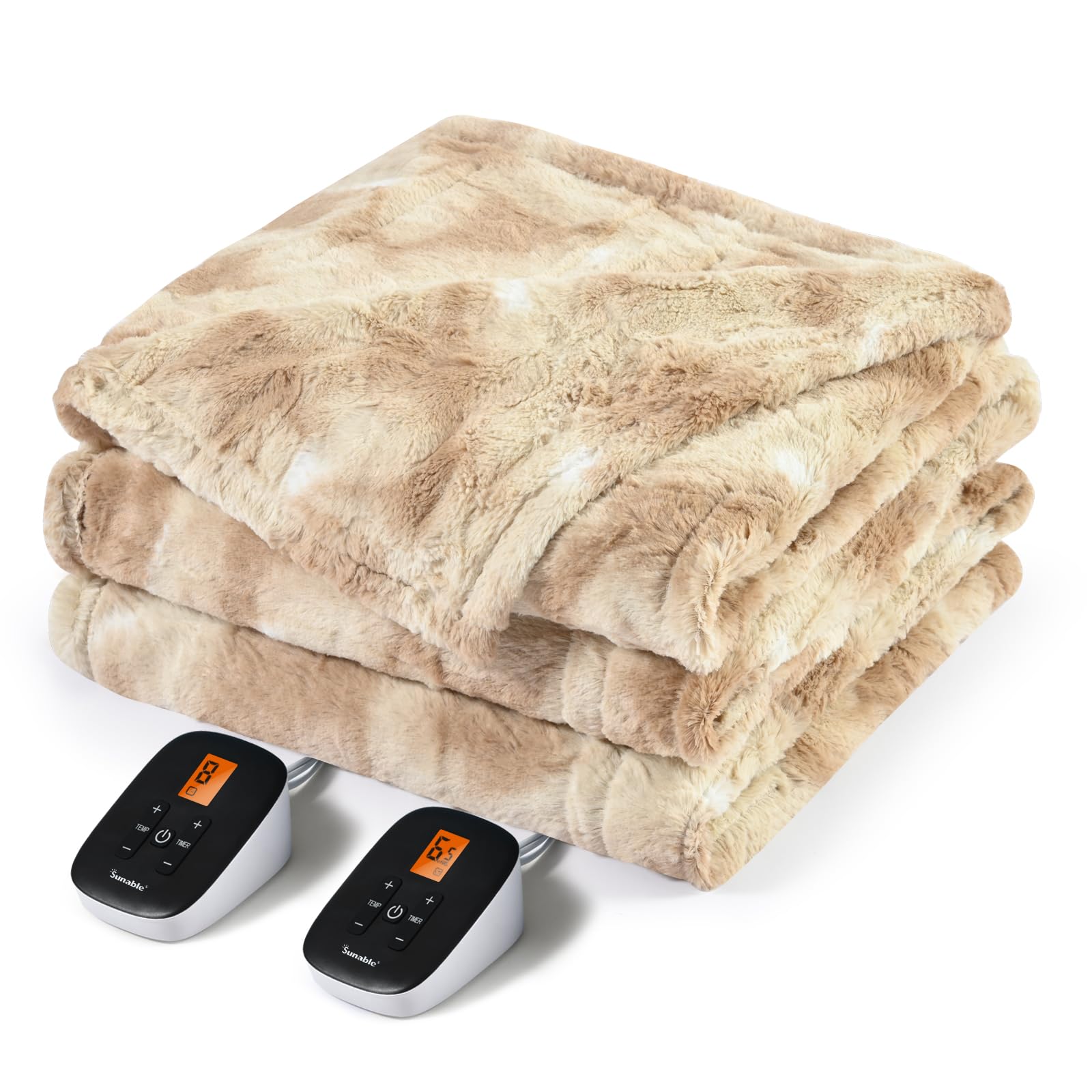 Amazon.com: Sunable Heated Electric Blanket - Machine Washable Blanket ...