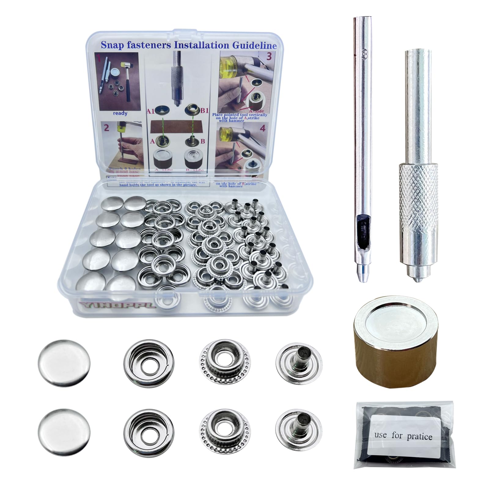 Amazon.com: 15MM Leather snap Fasteners kit Brass Heavy Duty with Sharp ...