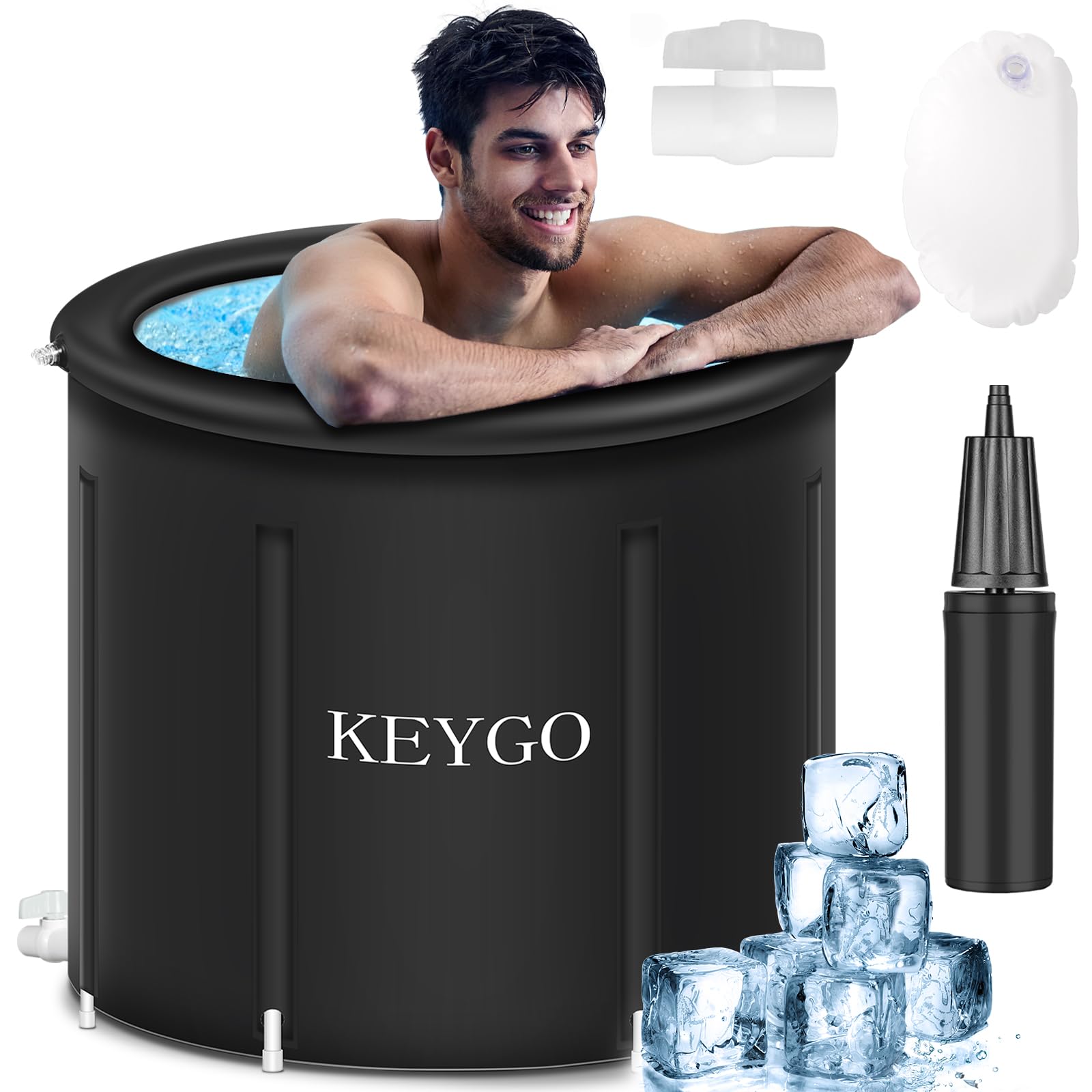 Large Ice Bath Tub for Athletes, Portable Inflatable Free-standing ...