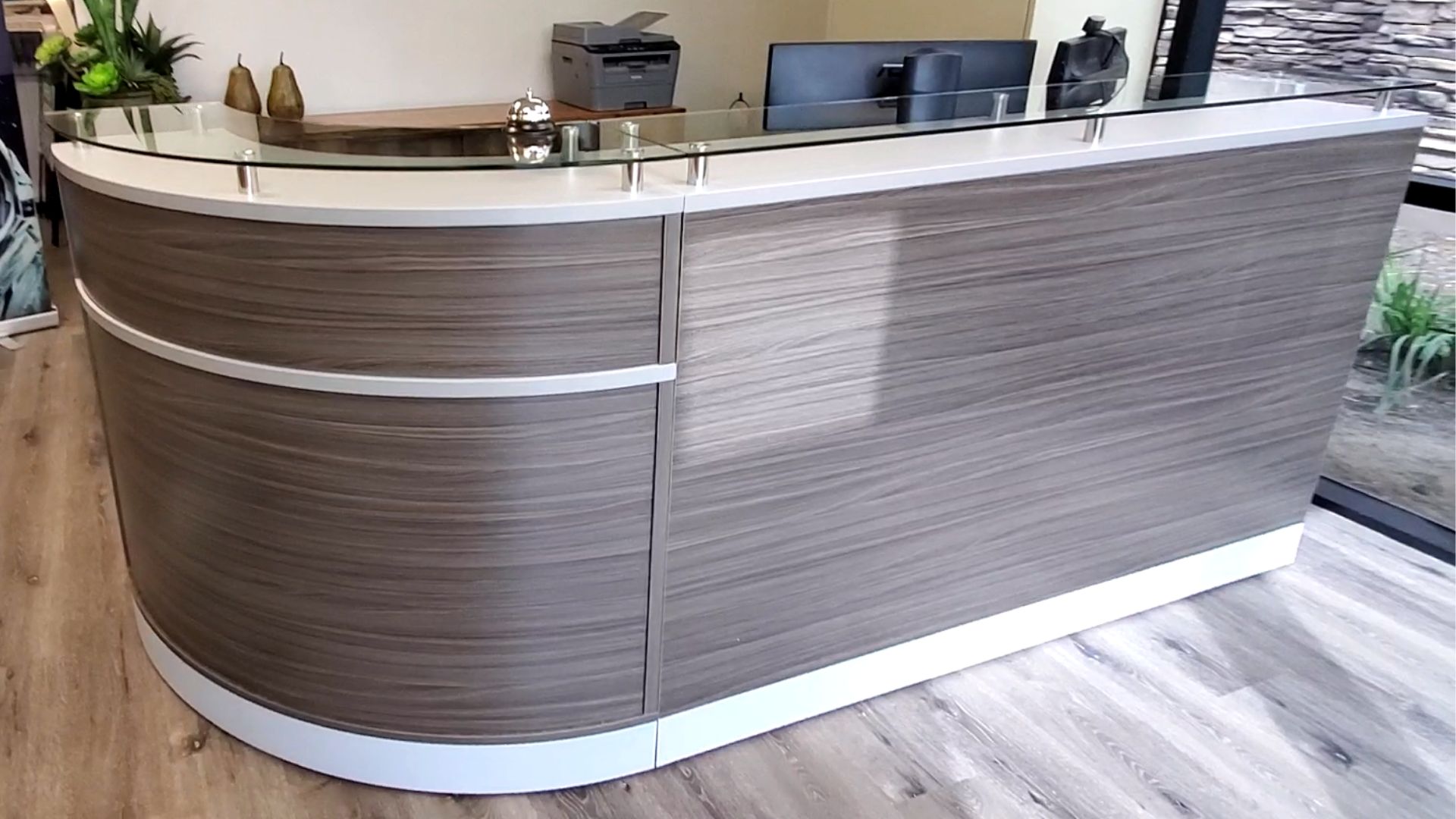 Watch L Shaped Reception Desk / Counter with Glass Top on Amazon Live