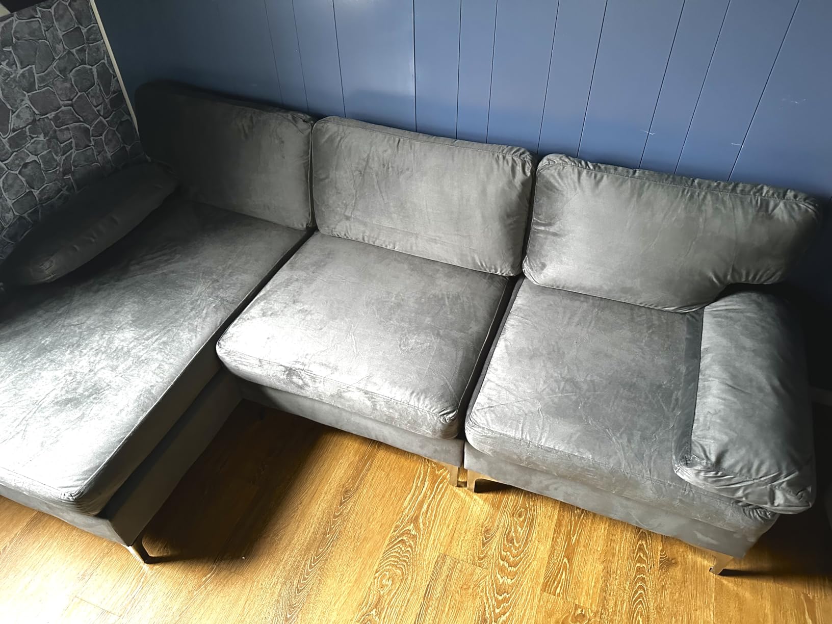 $23/mo - Finance Casa Andrea Milano Modern Velvet Fabric Sectional Sofa ...