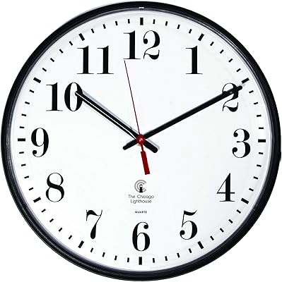 SHARP Wall Clock – Black, Silent Non Ticking 14 Inch Quality Quartz ...