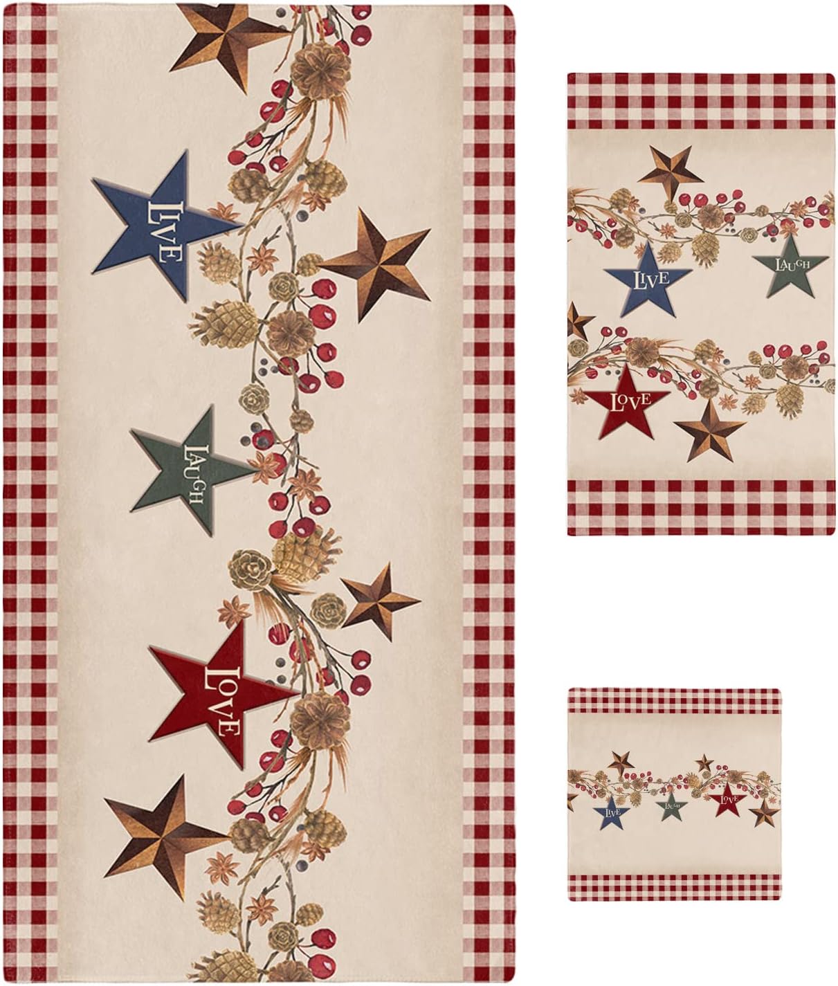 Amazon.com: Bath Towels Set Stars and Berries Towels for Bathroom ...