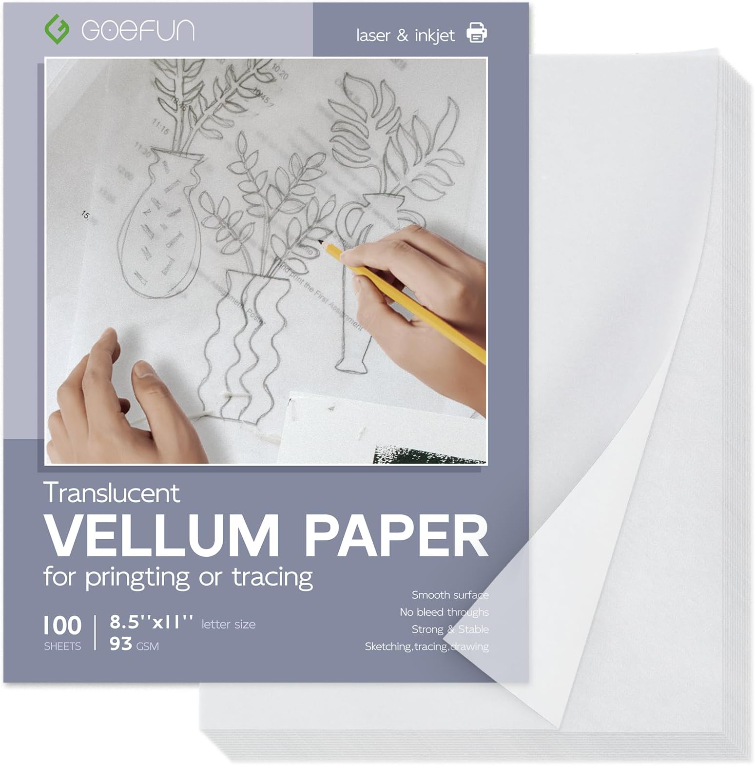 Amazon.com : Vellum Paper 8.5 x 11, Anezus 110 Sheets Translucent ...