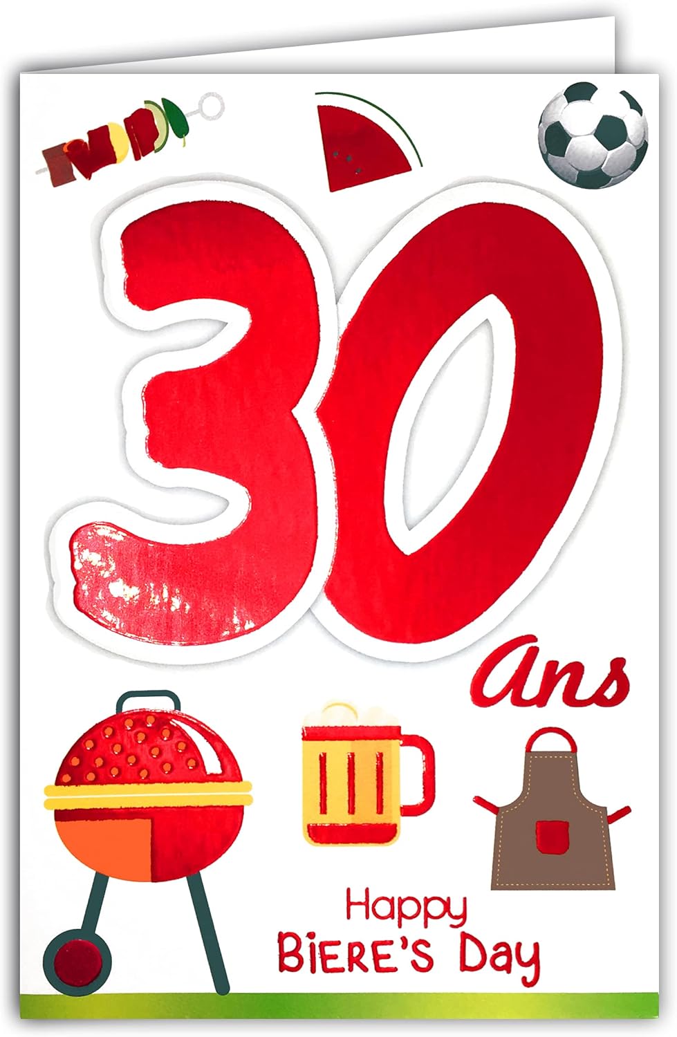 Amazon 69 2028 Male 30th Birthday Card Beer Football BBQ 