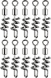 Amazon.com : 10Pcs Fishing Connectors Stainless Steel Cork Screw Swivel ...