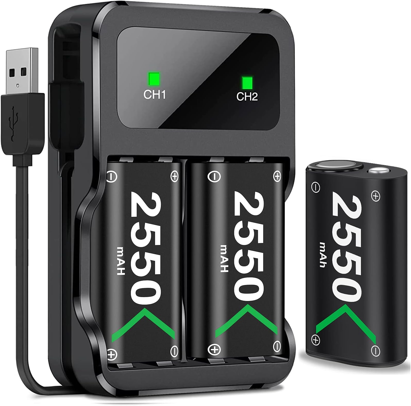 Amazon.com: 3x5520mWh(2550mAh) Battery Pack Compatible for Xbox One ...