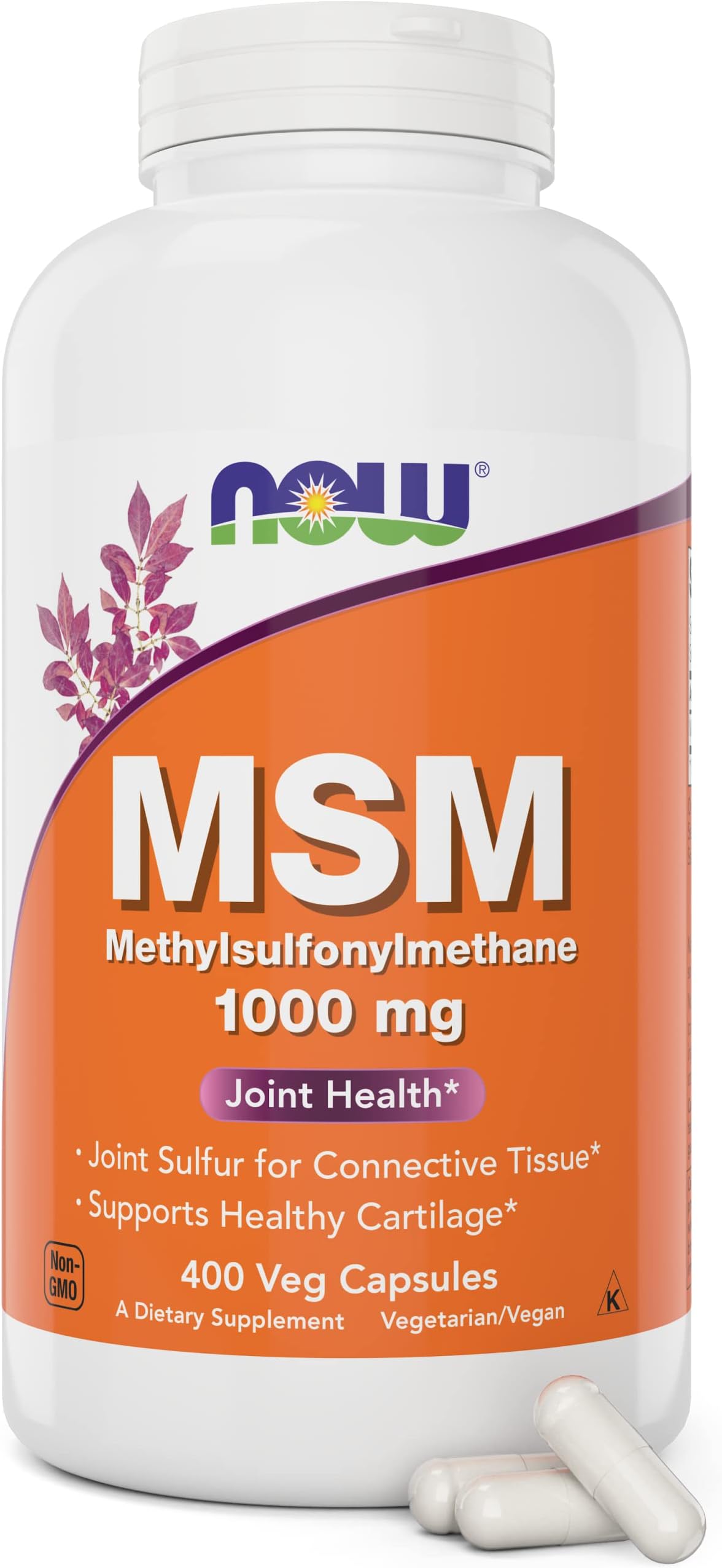 Amazon.com: Now MSM 1000mg, 400 Veg Capsules (Pack of 2) Methyl ...