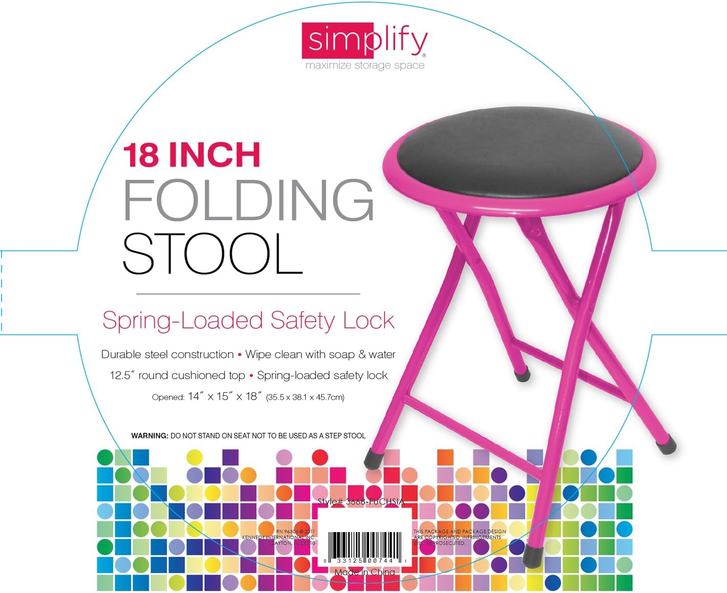 18 Inch Folding Step Stool with Spring Loaded Safety Lock : Amazon.co ...