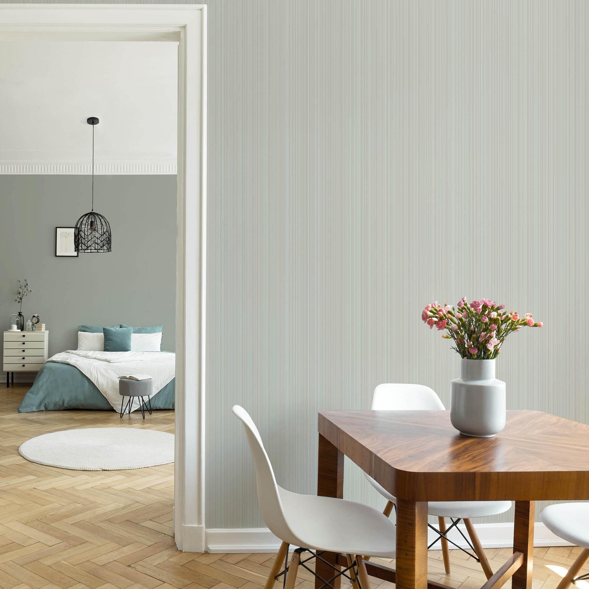 Superfresco Easy Glitter Stria Textured Plain Sage Wallpaper - Paste ...