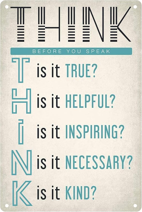 Amazon.com : Vintage Metal Tin Sign Keep Calm Collection Think Before ...