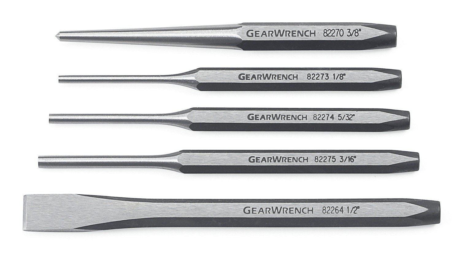 GEARWRENCH 5 Pc. Punch and Chisel Set - 82304,Chrome - Hand Tool ...