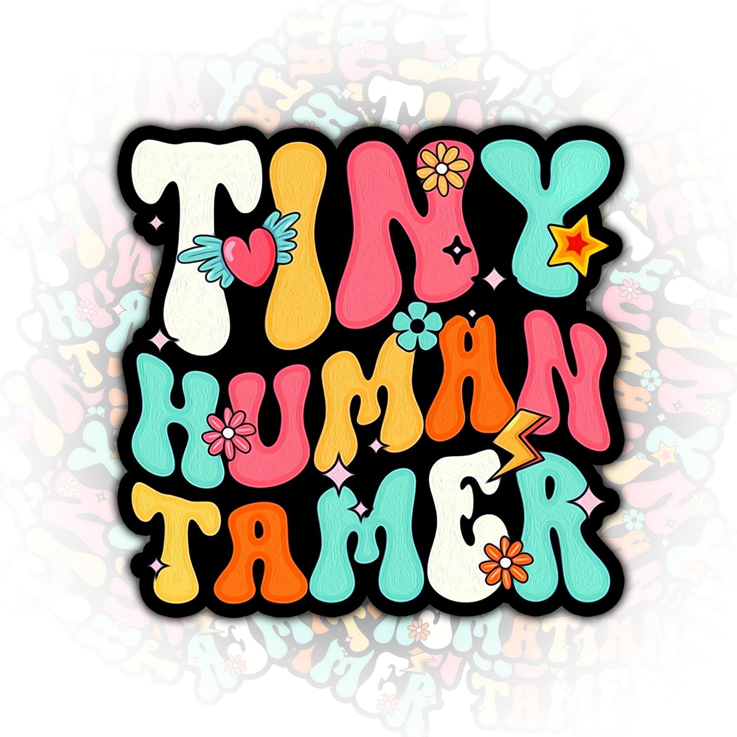 Amazon.com: MAIANEY (3Pcs) Tiny Human Tamer Sticker Cute Childcare ...