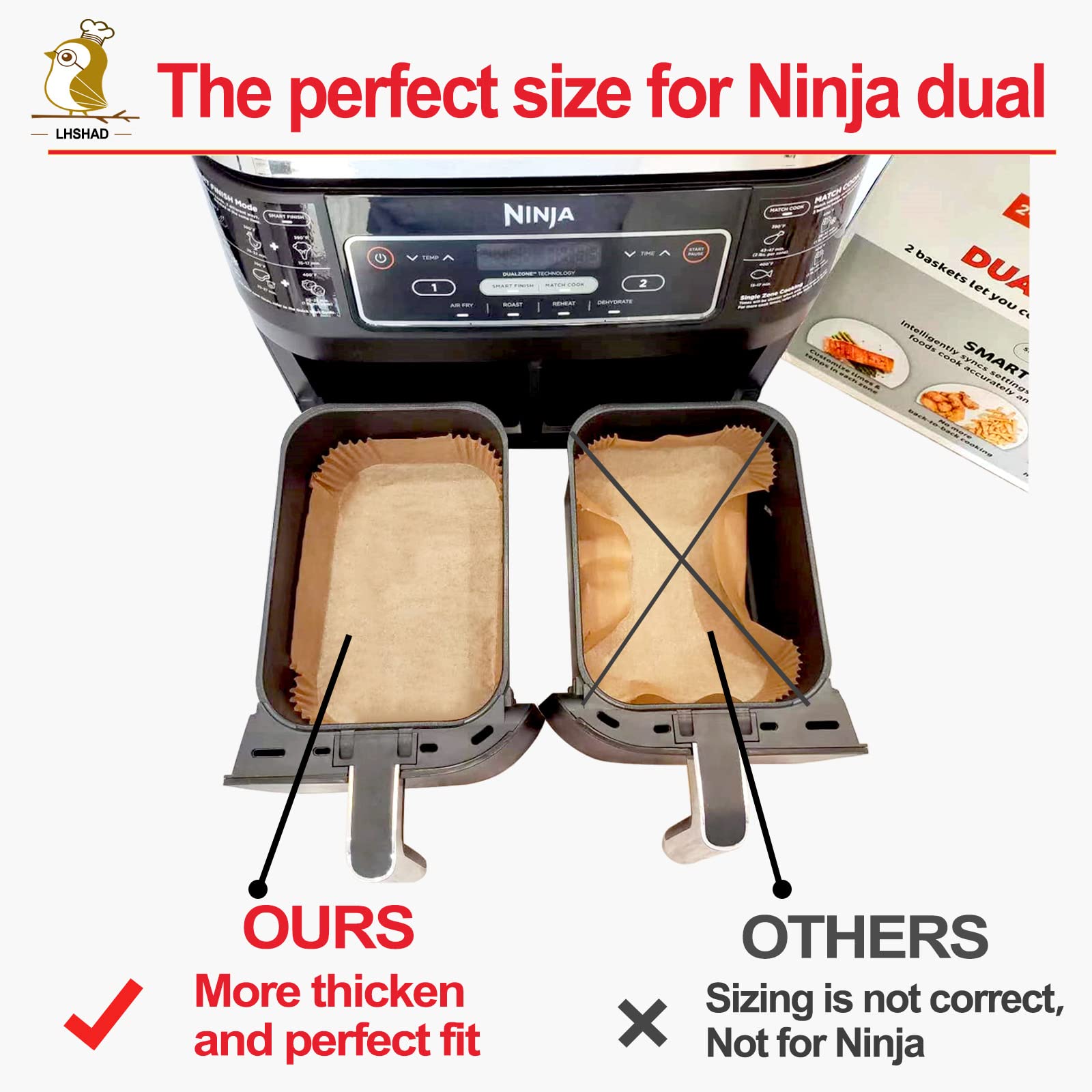 Snapklik.com : Air Fryer Disposable Paper Liner Rectangular For Ninja ...