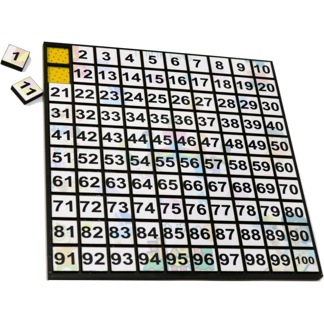 Buy ThinkTots Kid Wooden Math Hundred Board Learn To Count 1-100 For ...