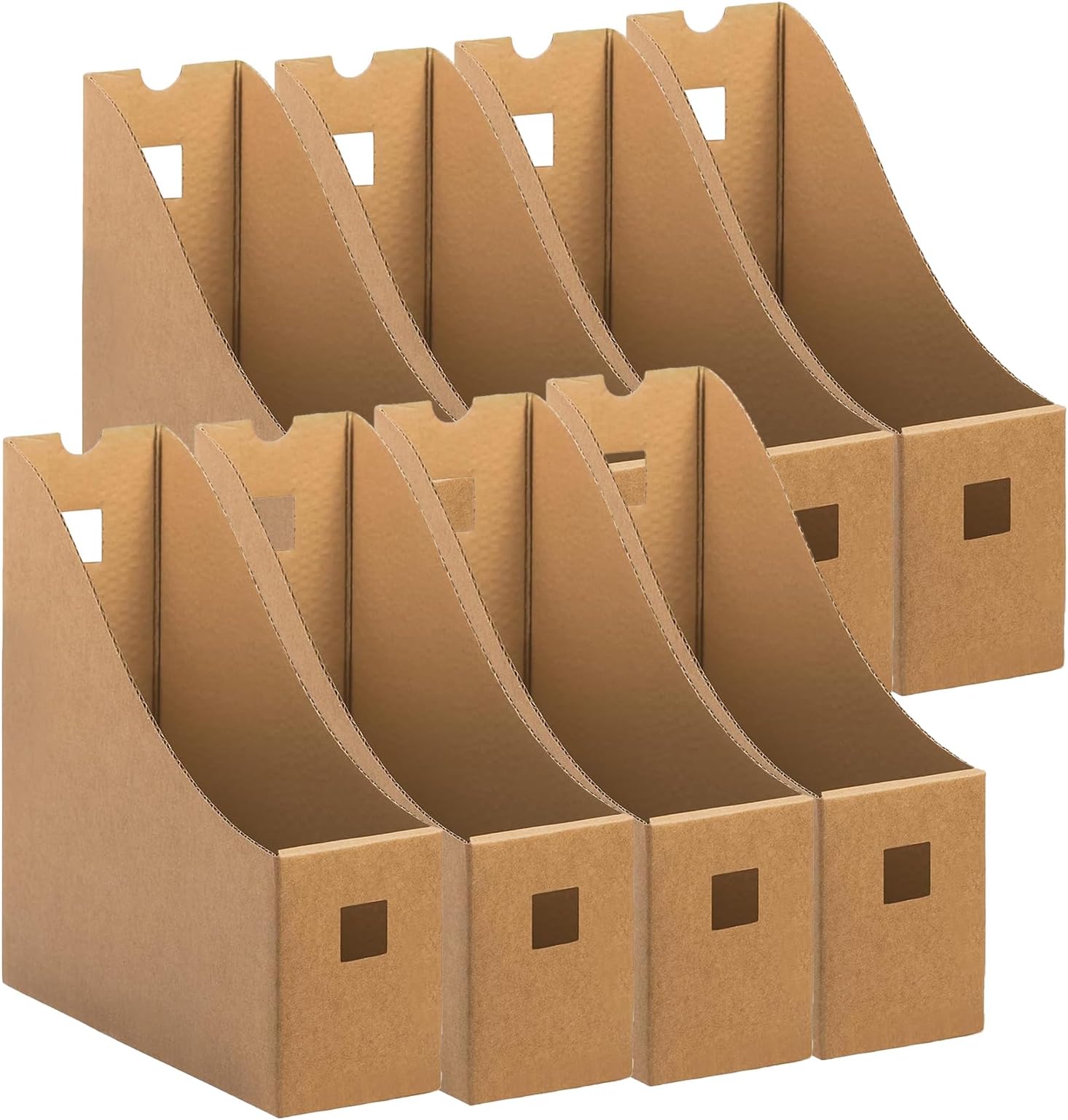 Koogel Magazine File Holder 8-Pack, Kraft Paper Cardboard Magazine ...