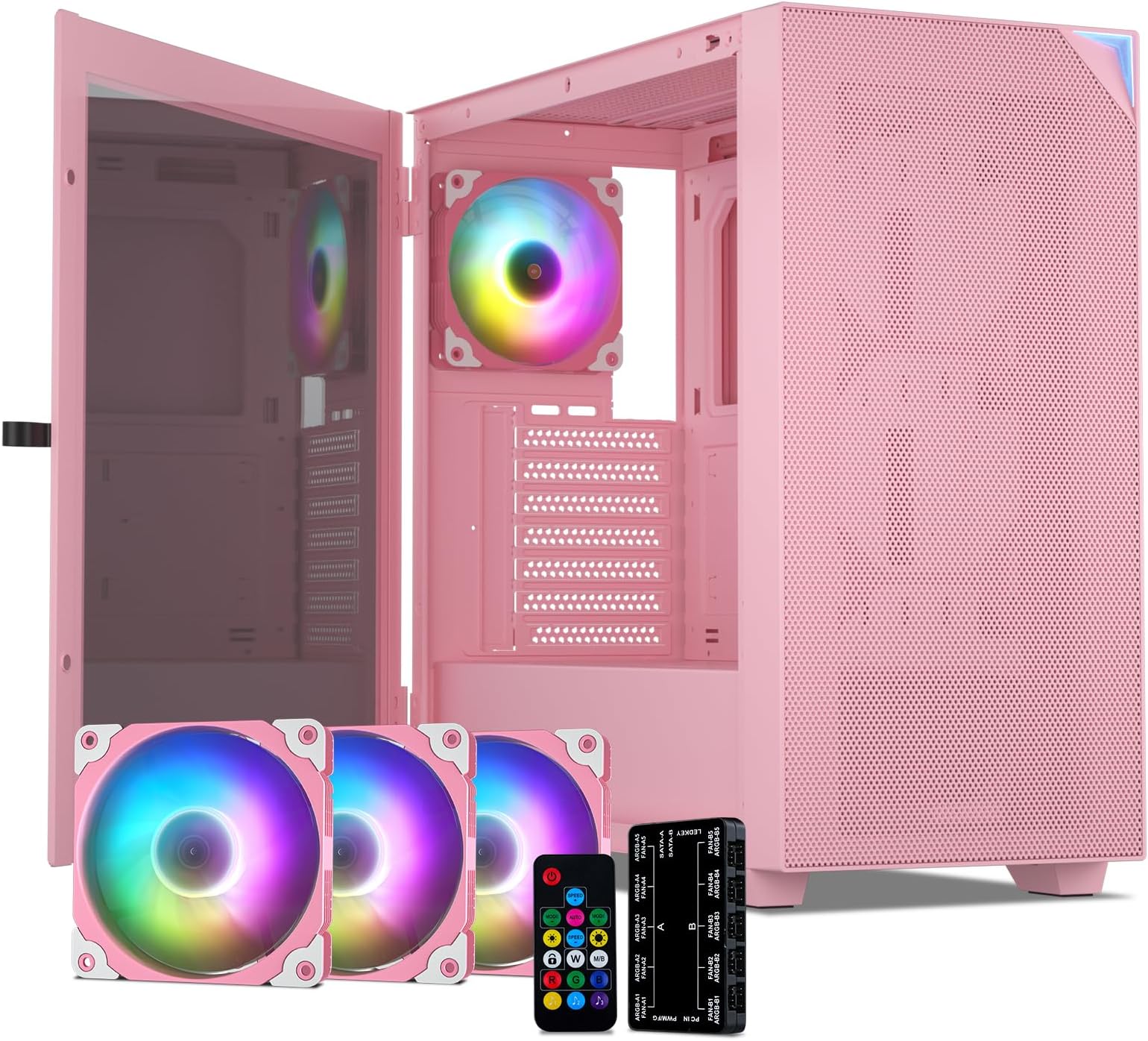 Amazon.com: VETROO AL800 Full Tower PC Computer Case w/Door Opening ...