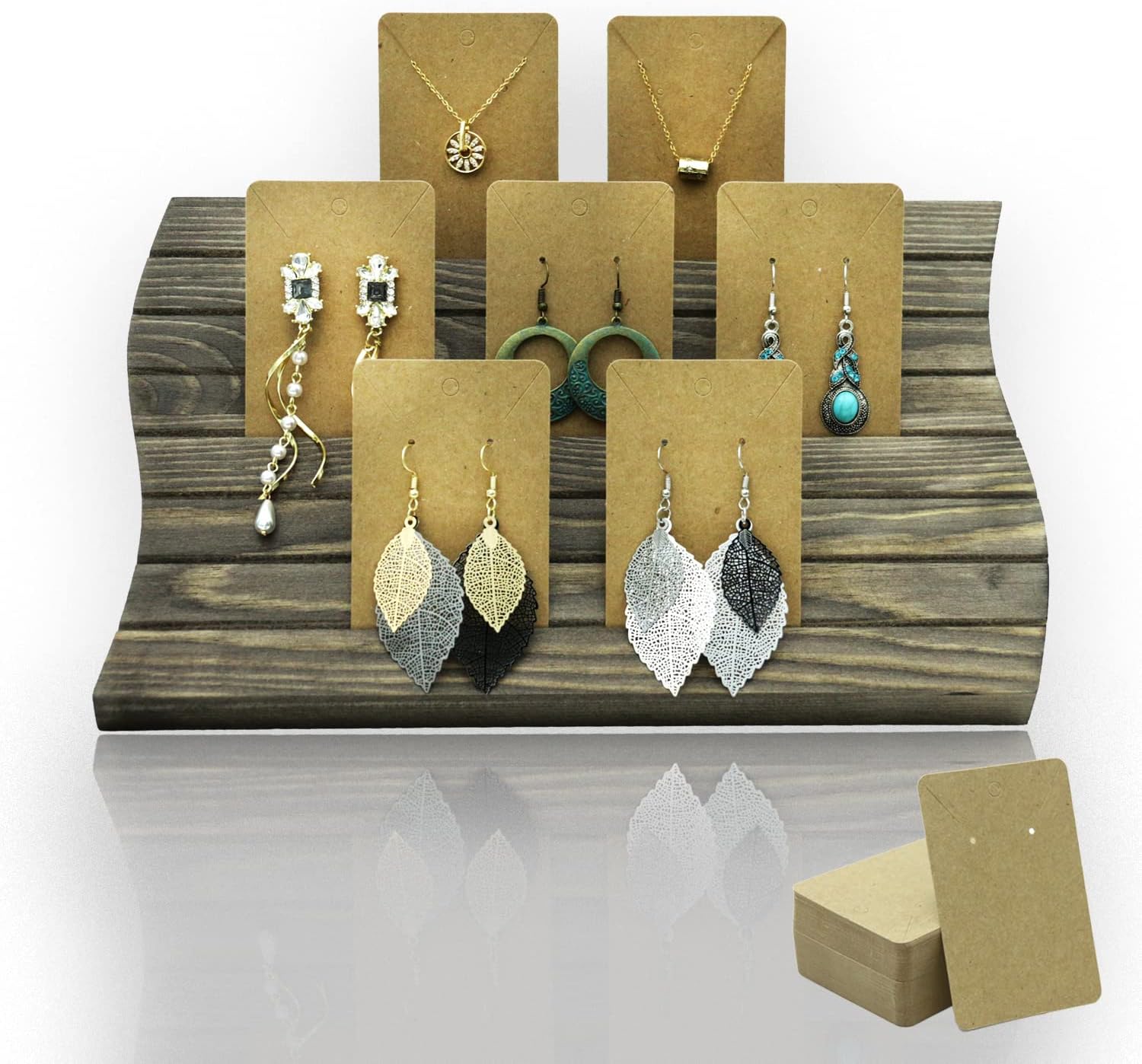 Amazon.com: Wooden Earring Display Stands, Portable Earring Display+100 ...