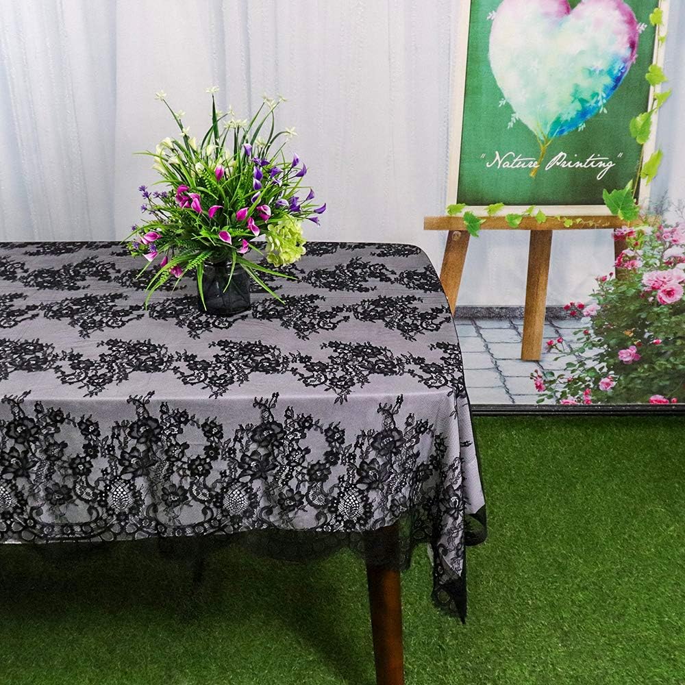 Amazon.com: Chumia 10 Pcs Lace Tablecloth Rectangular 60 x 120 Inch ...