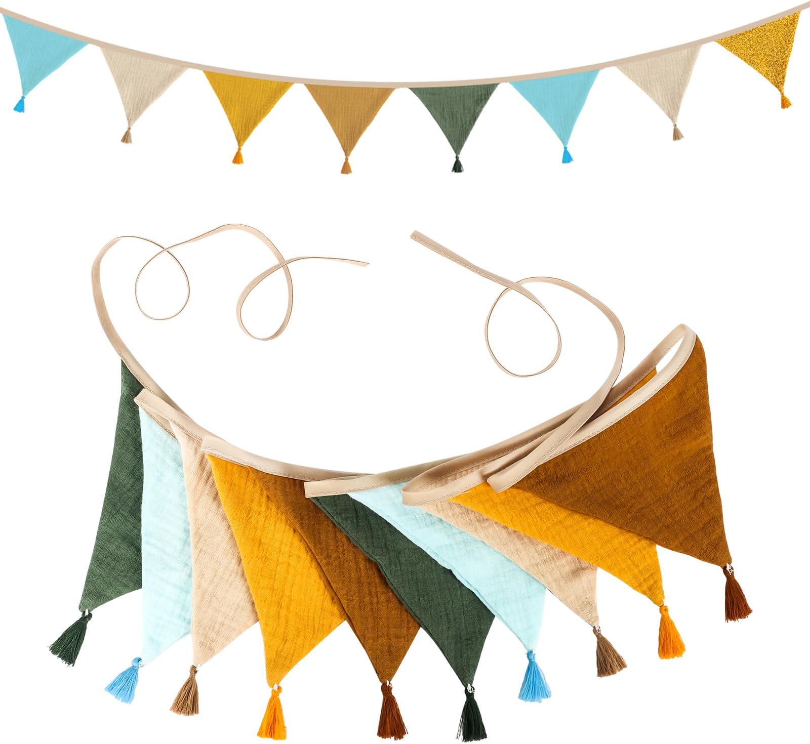 10pcs Nursery Fabric Bunting, kids bunting for Nursery Double Side ...