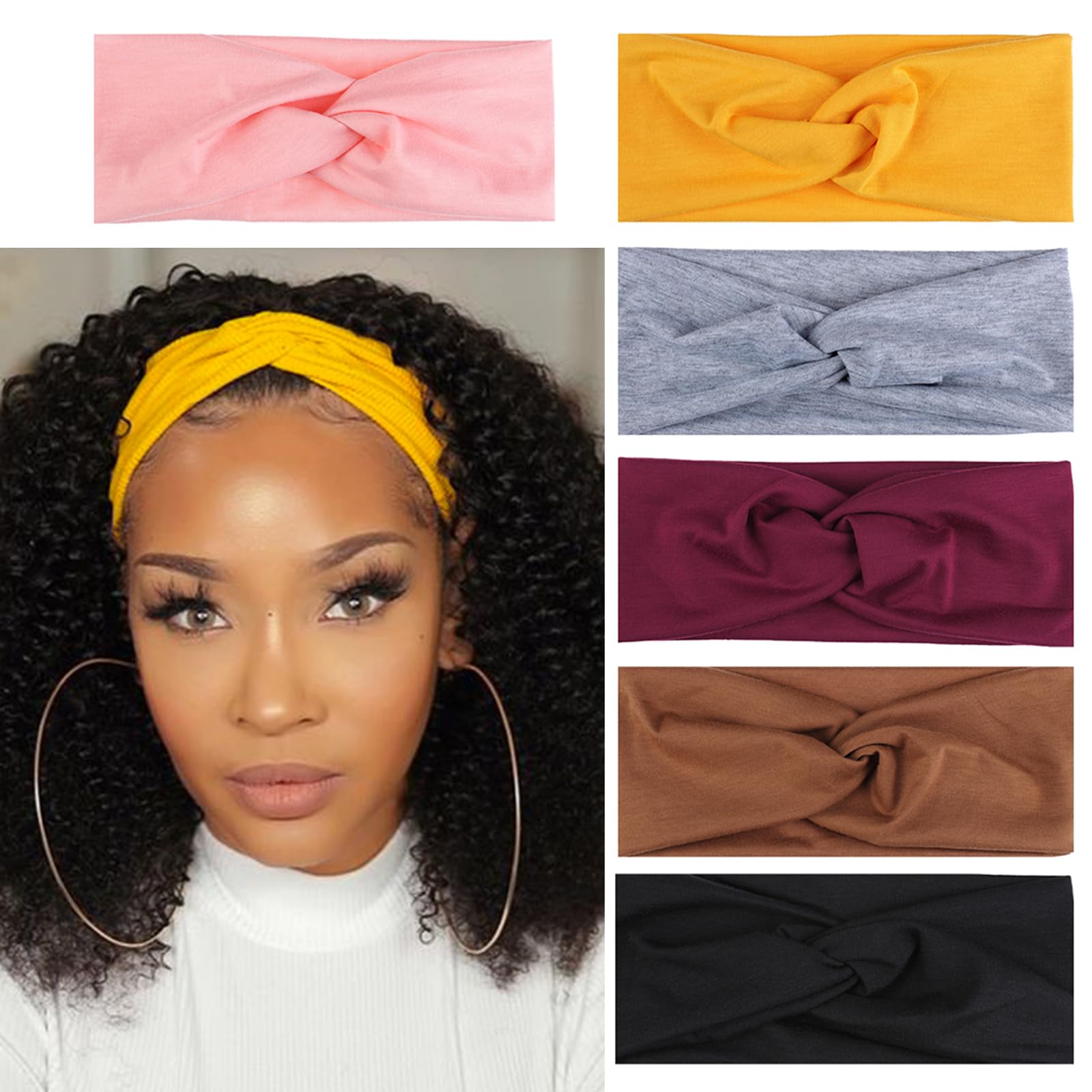 Amazon.com : Kachanaa 6 Pcs Non-Slip Headbands for Women,Boho Hair ...