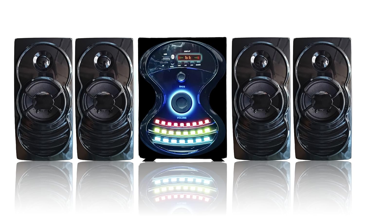 MINTRONICS HT-999 Zigzag Multimedia Speaker System 40w Output with 4 sattlite Speaker 4.25" inch ...