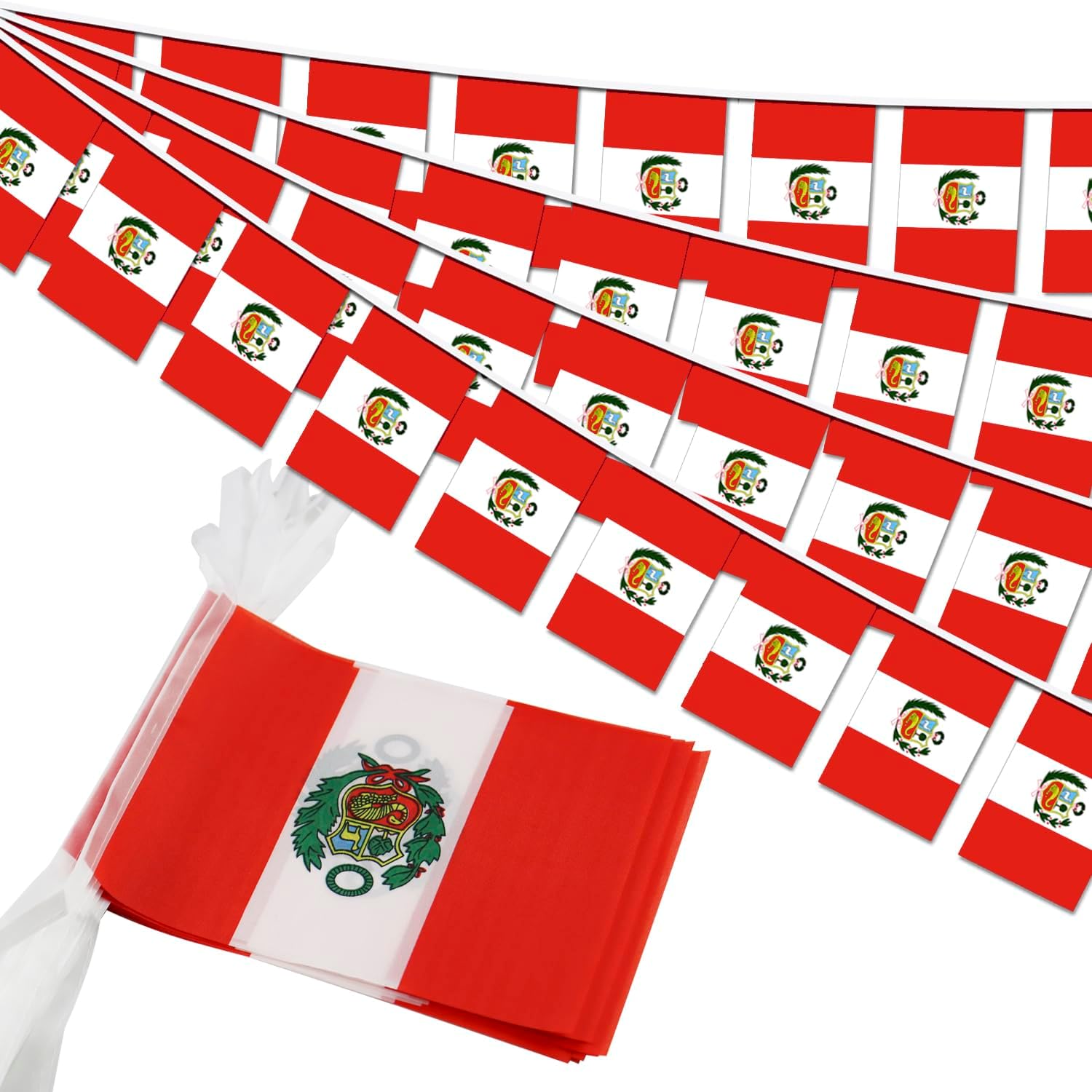 Amazon.com : Peru String Flag Pennant Banner - 38 Flags, 42 Feet Small ...