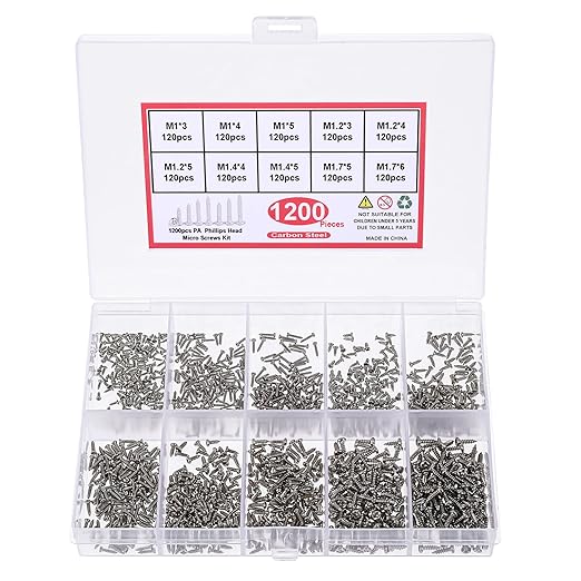 1200 Pcs Mini Screw Kit M1/M1.2/M1.4/M1.7 Micro Phillips Head Screws ...