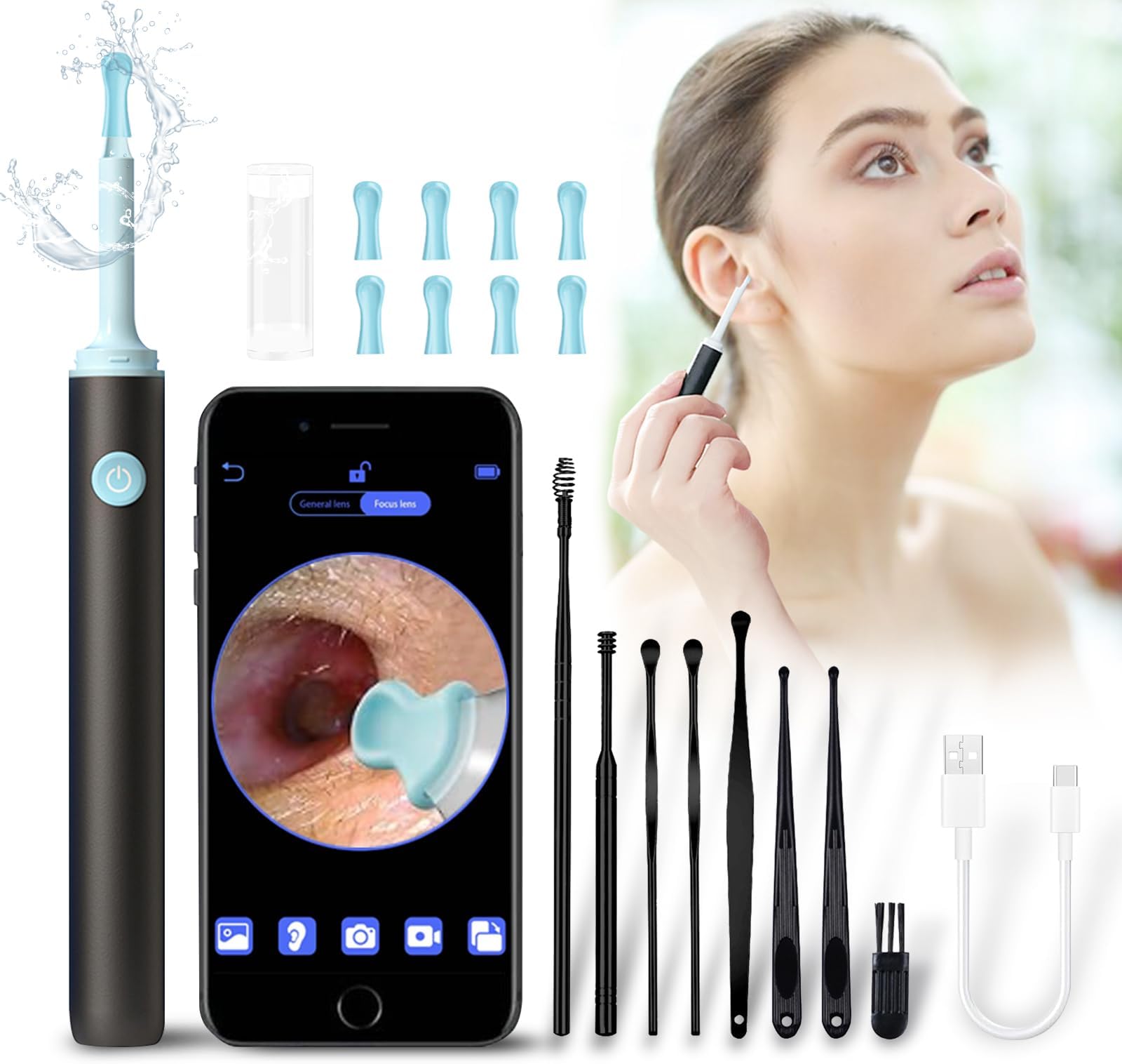 Amazon.com: Ear Wax Removal with Camera and Light: AILE Rechargeable ...