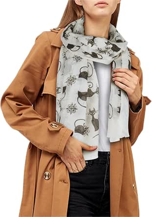 Amazon.com: EYNDYN Halloween Cat Print Scarf Halloween Theme ...