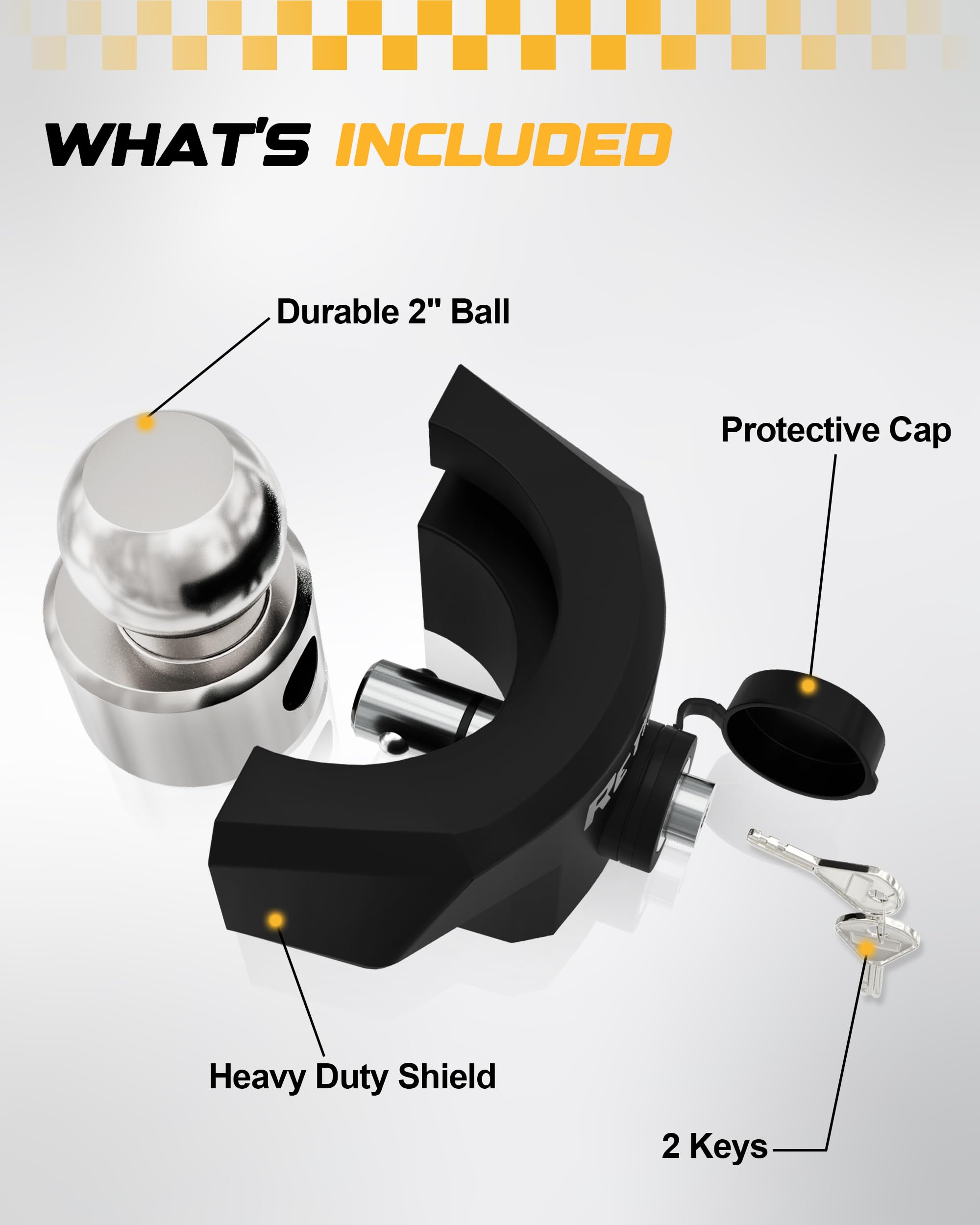Snapklik.com : RETRUE Heavy Duty Trailer Lock For 2" Ball Coupler