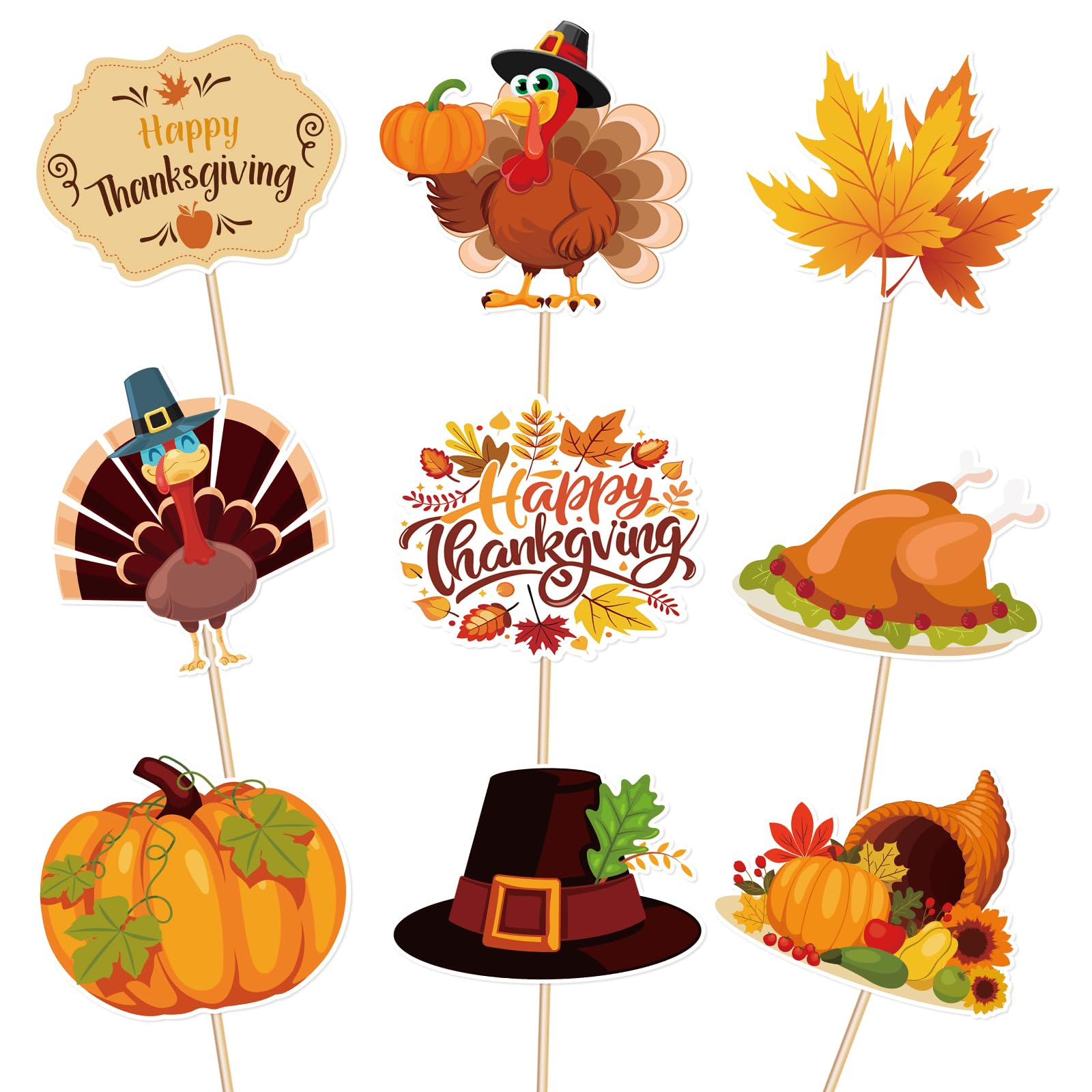 Amazon.com: 144PCS Thanksgiving Cupcake Toppers Toothpicks Decorations ...