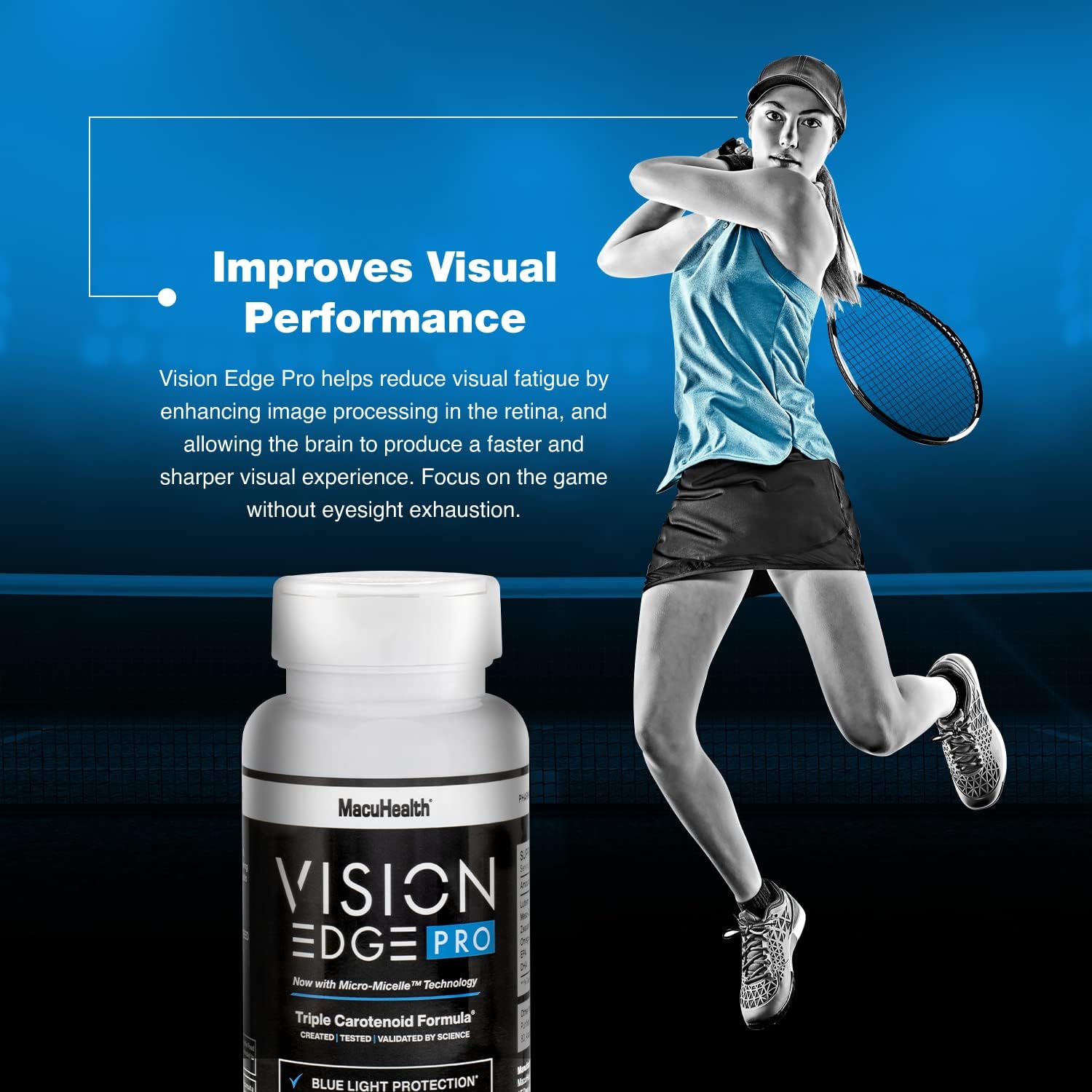 VISION EDGE PRO Suplemento ocular para atletas fórmula con luteína ...